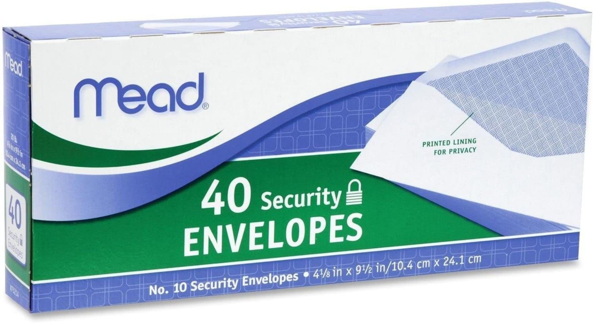 Amazon.com: Mead #10 Envelopes, Security Printed Lining for Privacy ...