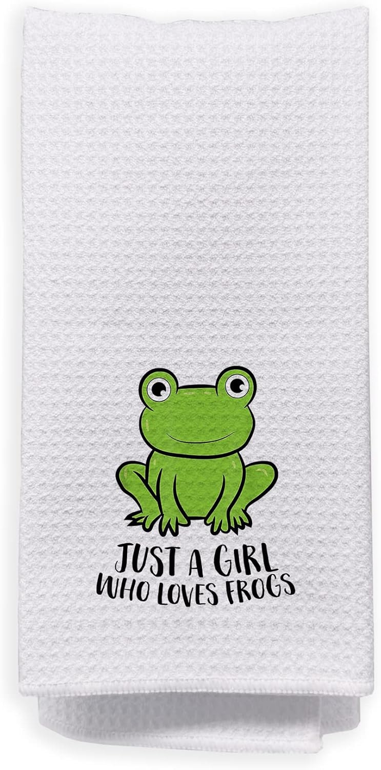 Amazon.com: NEGIGA Just a Girl Who Loves Frogs Kitchen Towels 16x24 ...