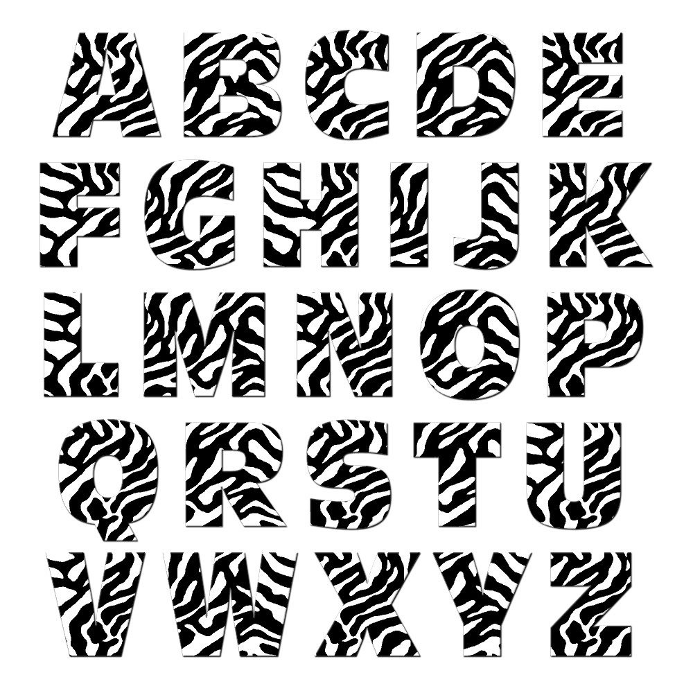 Amazon.com: Alphabet Letters Uppercase Zebra Print Animals Novelty Gift ...