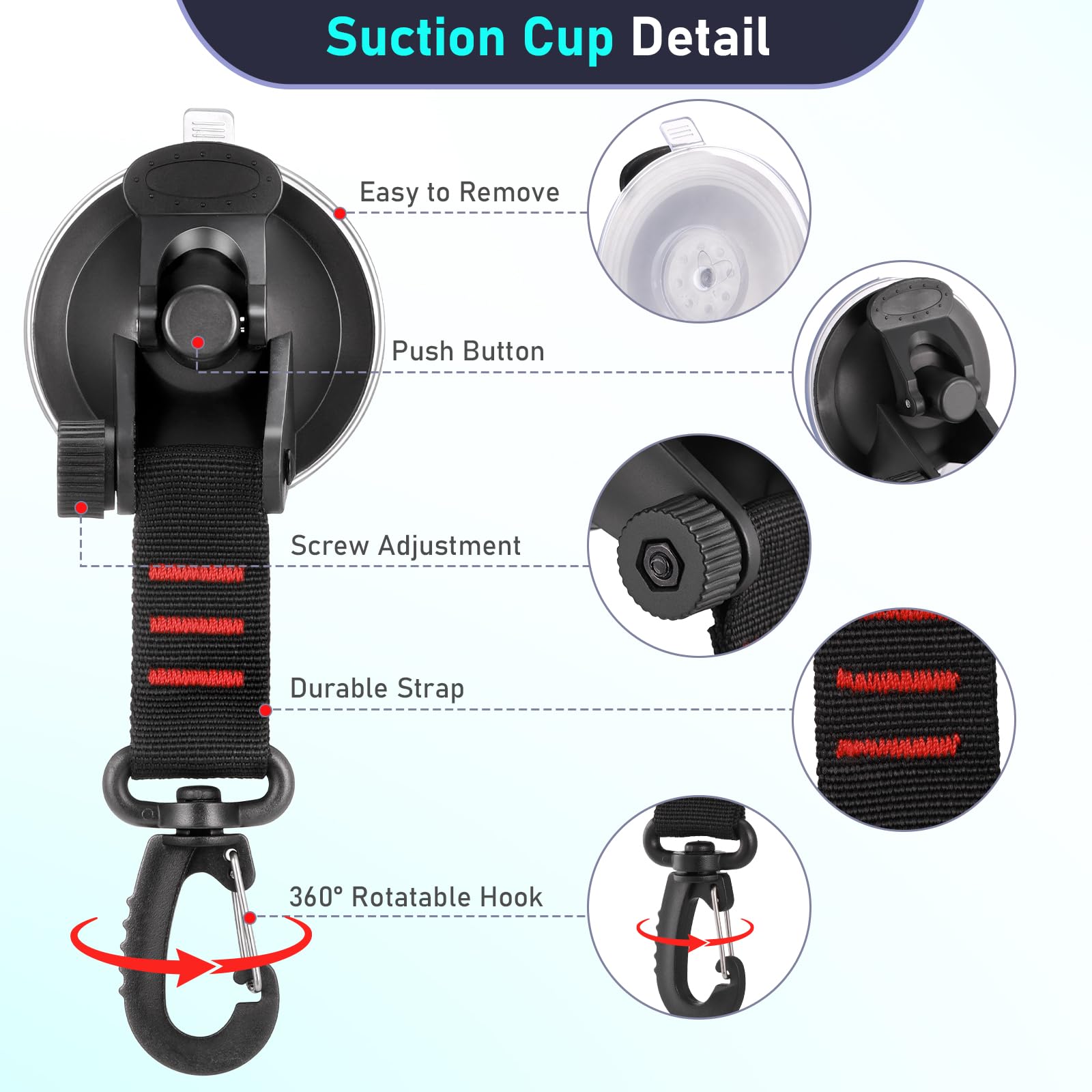 Awning Suction Cup Hooks 5-Pack Heavy Duty Suction Cups With Hooks ...