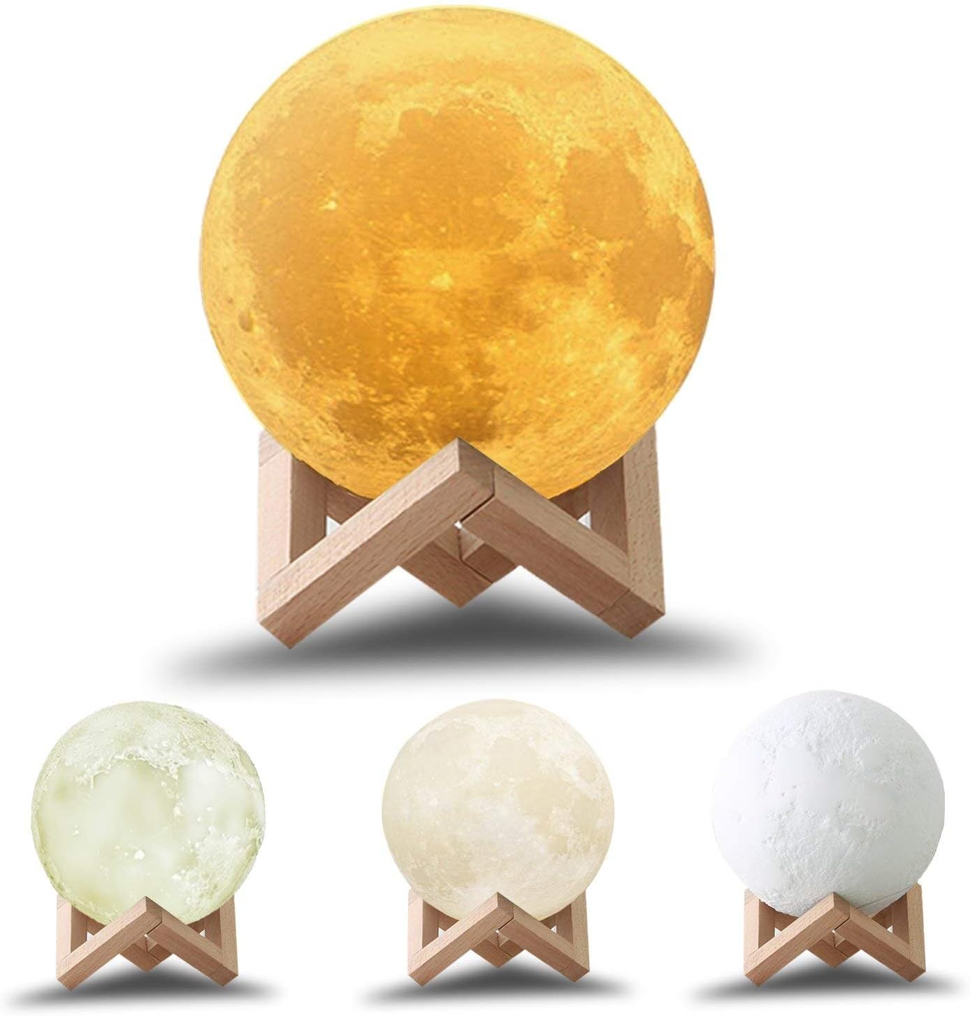 Moon Lamp,3D Print Moon Lamp, Globe Moon Light, 5.9 inch,Glowing Moon ...
