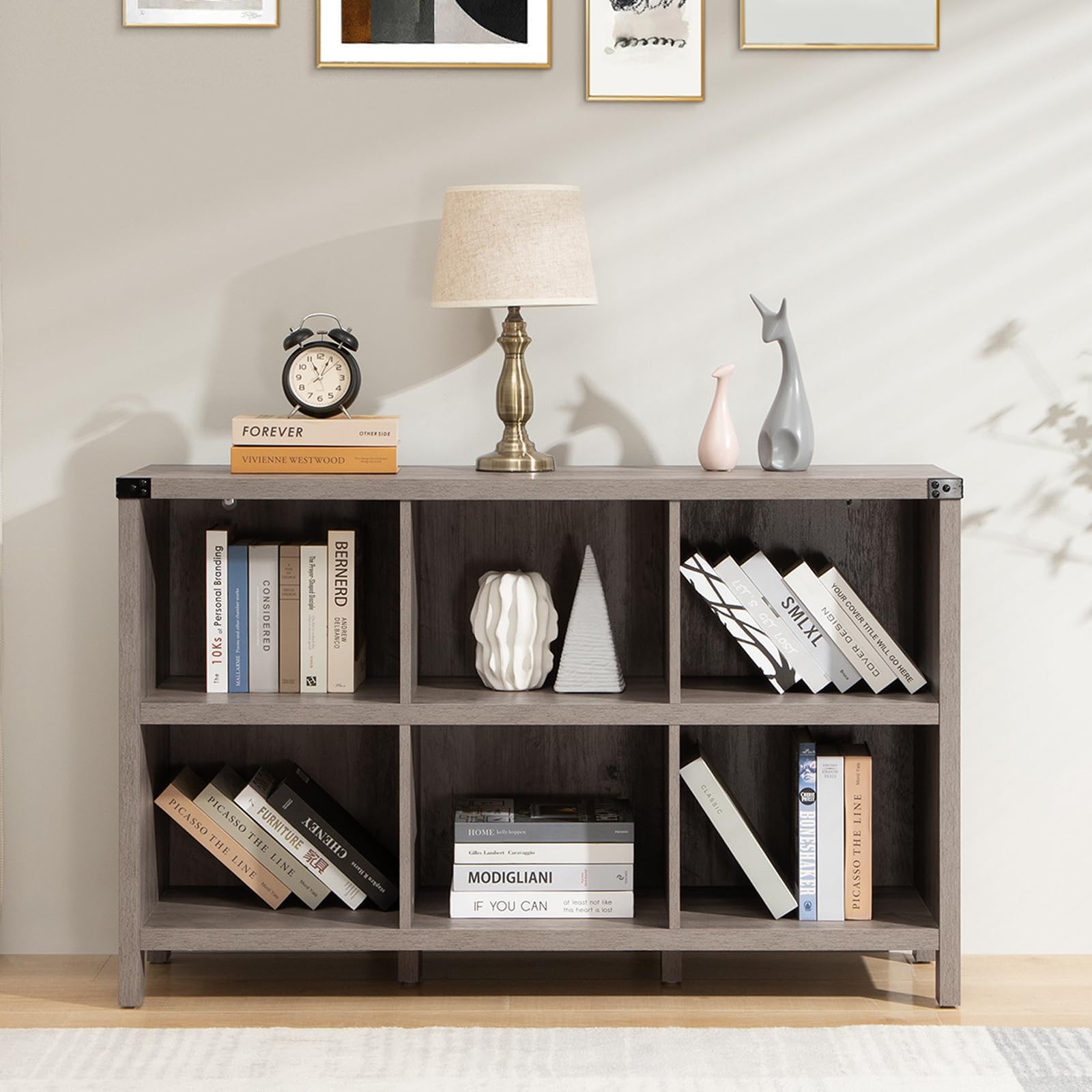 Amazon.com: SICOTAS Book Shelf 6 Cube Bookshelves Short Bookshelf ...