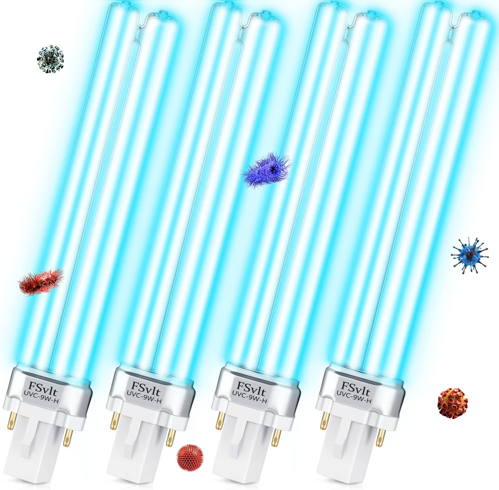 Amazon.com: Kittmip 4 Pieces UV UV-C Light Bulbs 9W G23 Base ...