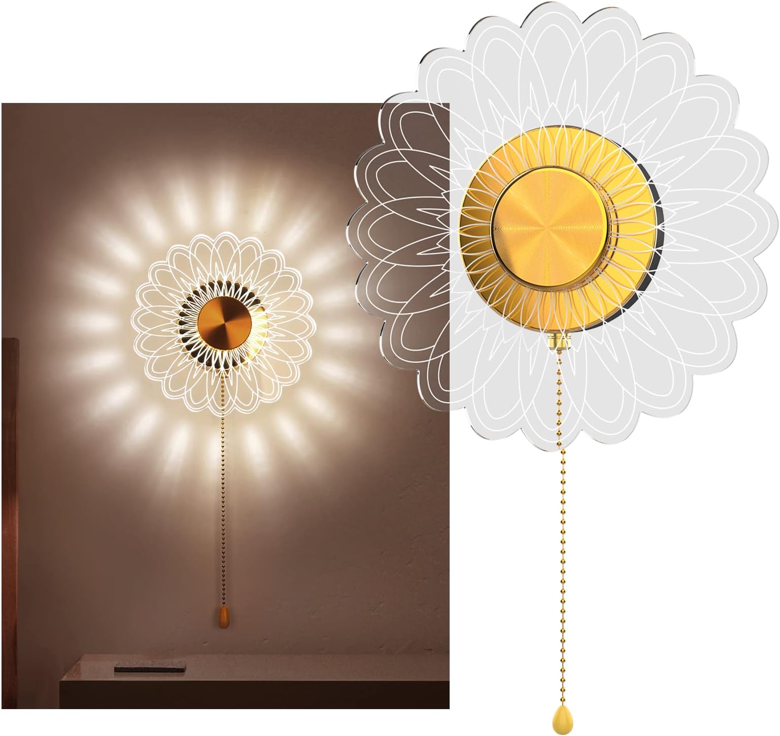 Leabet Battery Operated Wall Sconce Wall Decorative Ideas Night Lights ...