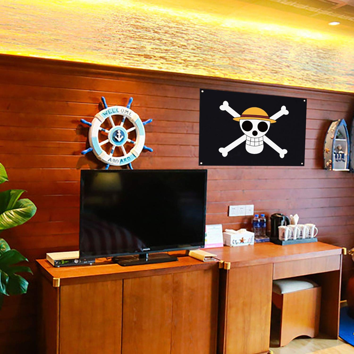 35.5x23.6" Luffy One Piece Jolly Roger Pirate Flag - One Piece Flag ...
