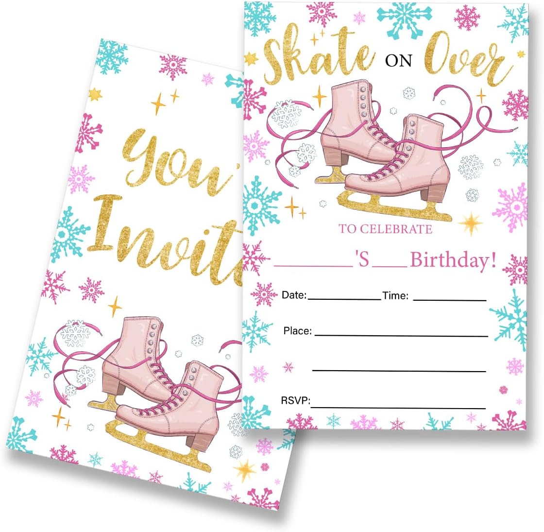 Amazon.com : TIRYWT Skate Birthday Invitations with Envelopes(20-Pack ...