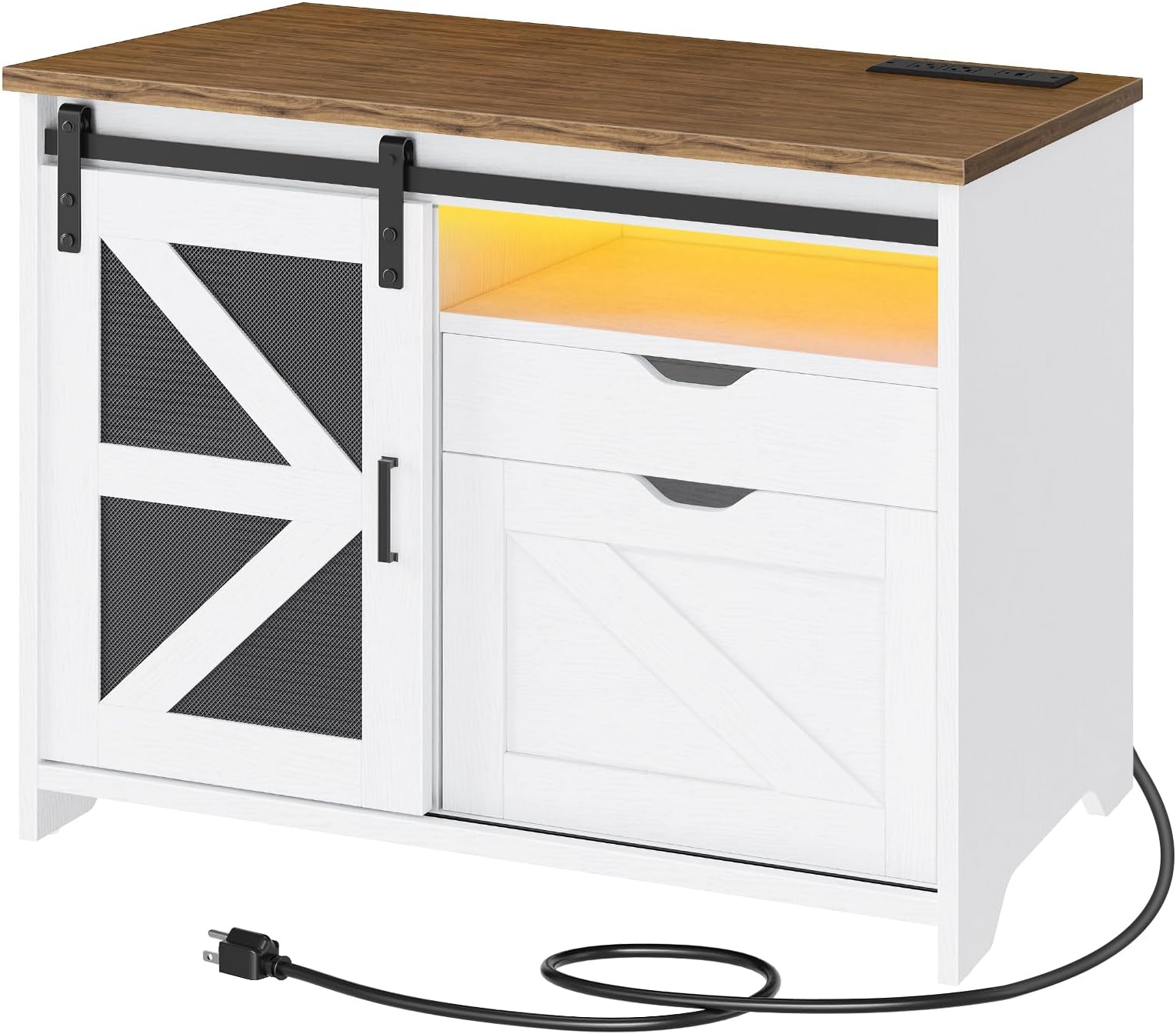 Amazon.com: LOWOSA LED Light Rolling Filing Cabinet with Lock, File ...