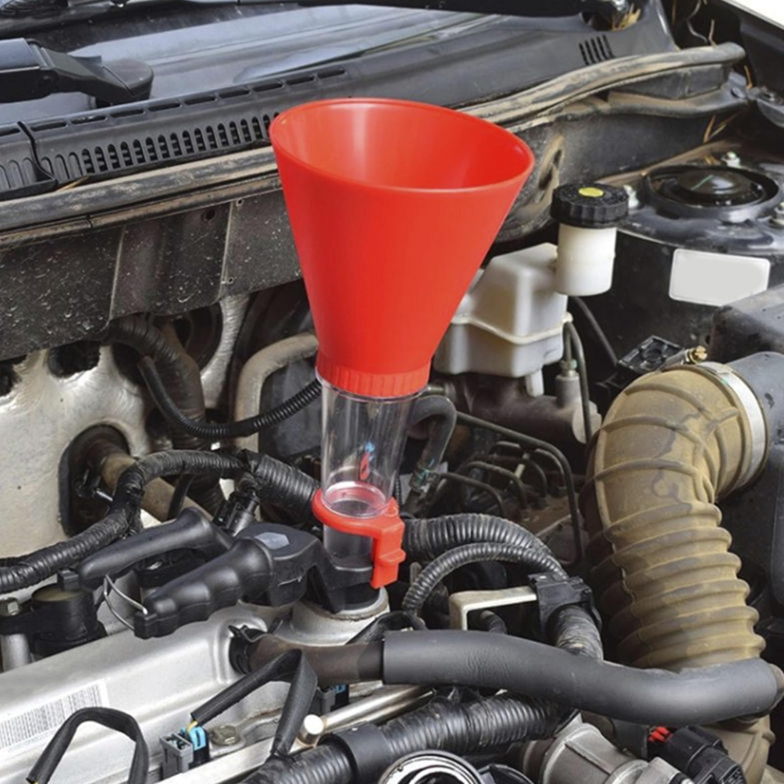 ABS Engine Funnel Self-Locking Oil Funnel Kit - 3PC Anti-Leak Engine ...