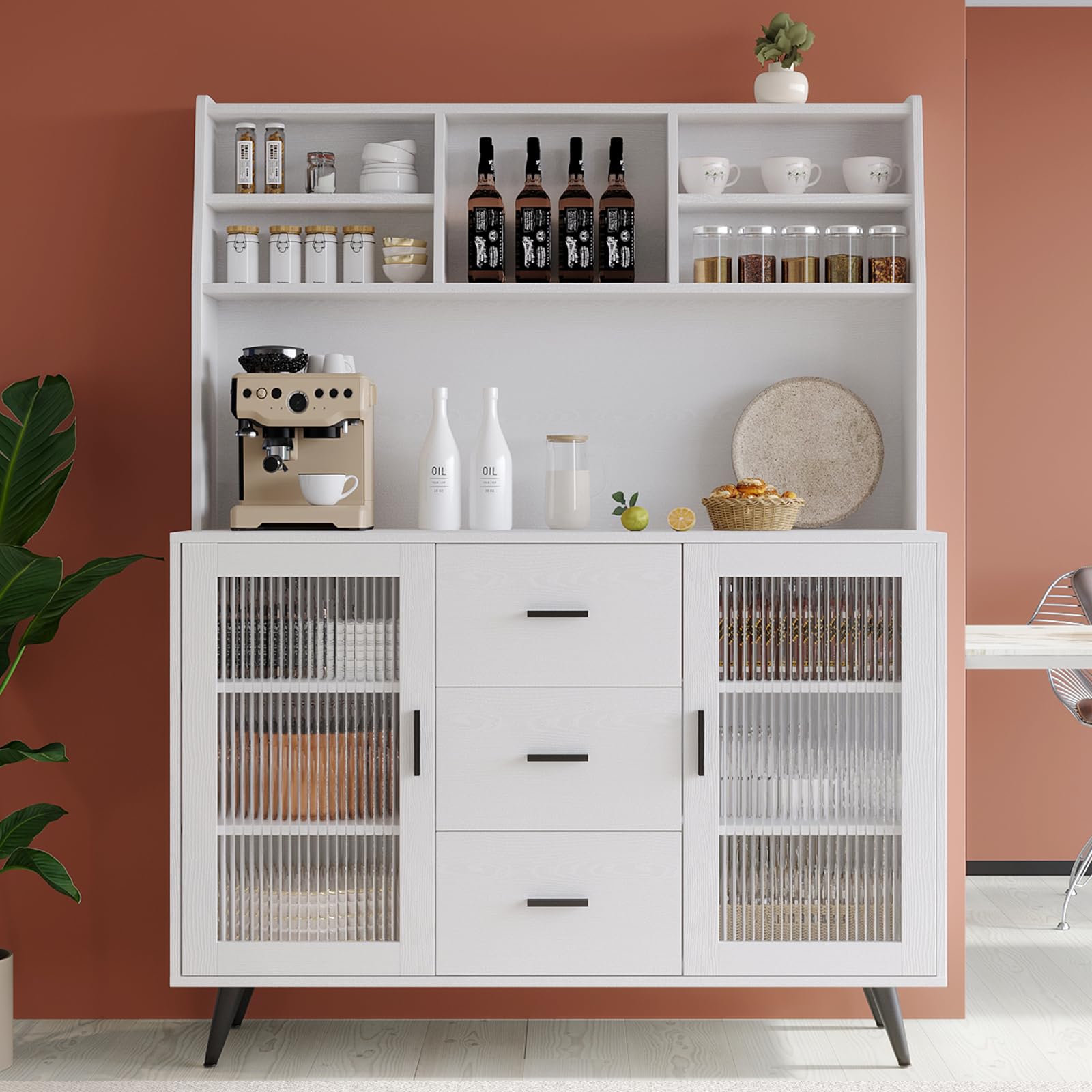 Amazon.com - VOWNER Kitchen Hutch Storage Cabinet, Modern Kitchen ...