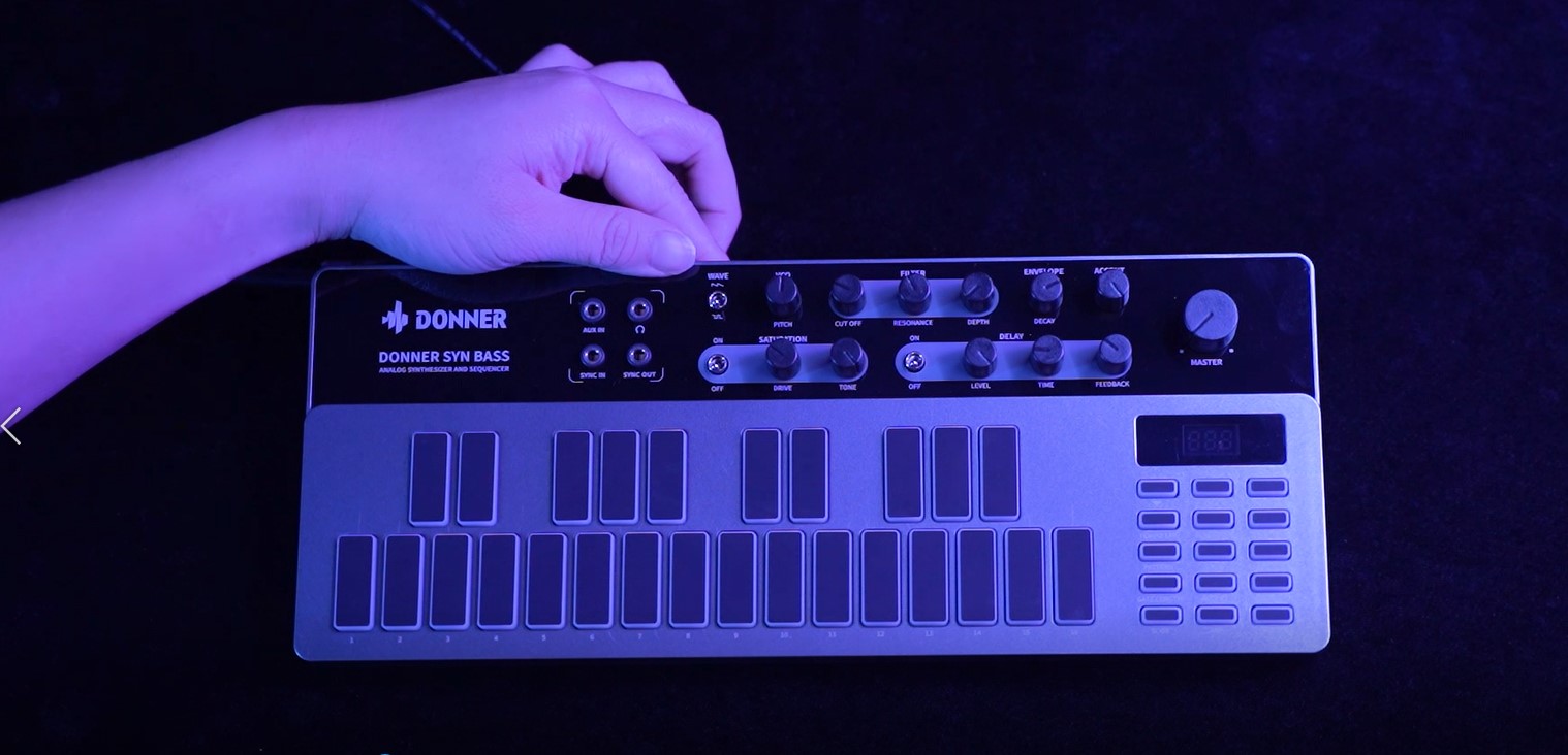 Watch Donner B1 Analog Bass Syhthesizer and Sequencer Introduction on ...