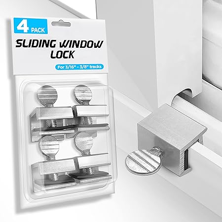 Sliding Window and Door Locks (4 Pack), Adjustable Aluminum Security ...
