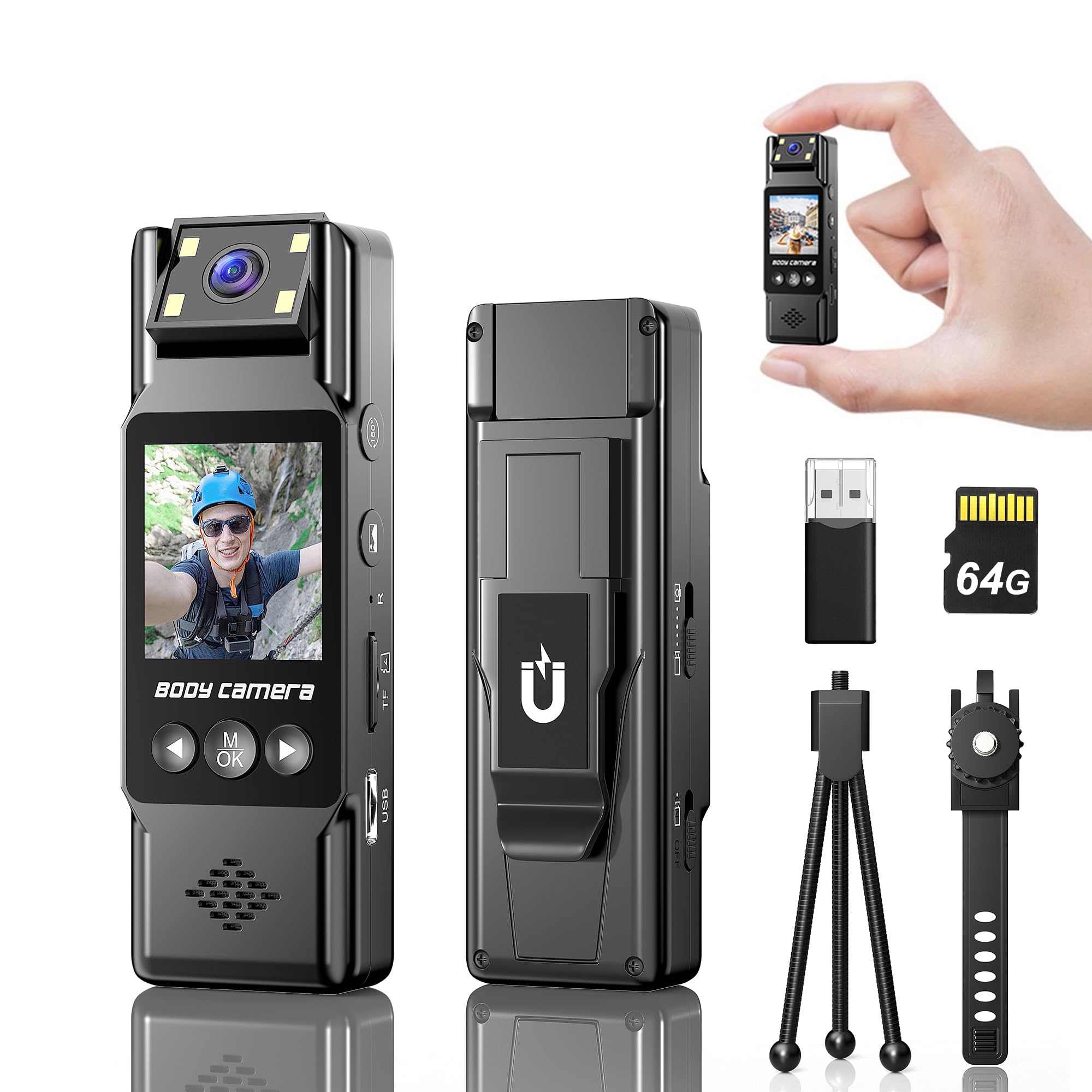 Amazon.com: Asdraw Body Camera 4K HD Police Body Camera 128G Portable ...