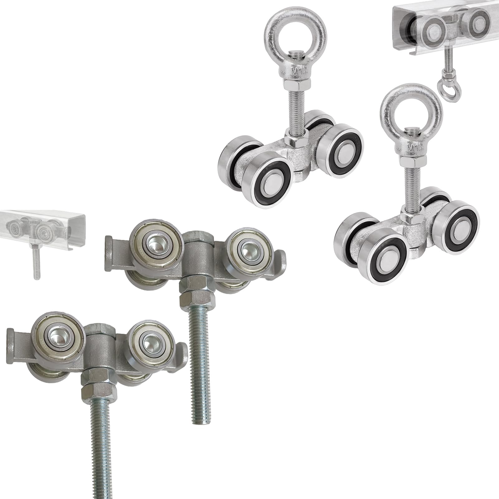 Amazon.com: BiJun 4 Wheel Unistrut Trolley Silent Trolley Assembly ...