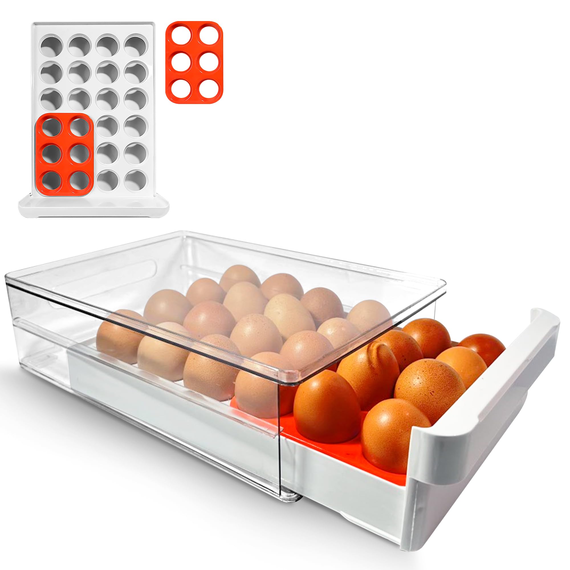 Amazon.com: LUNARDO 24 Capacity Egg Holder for Refrigerator Organizer ...