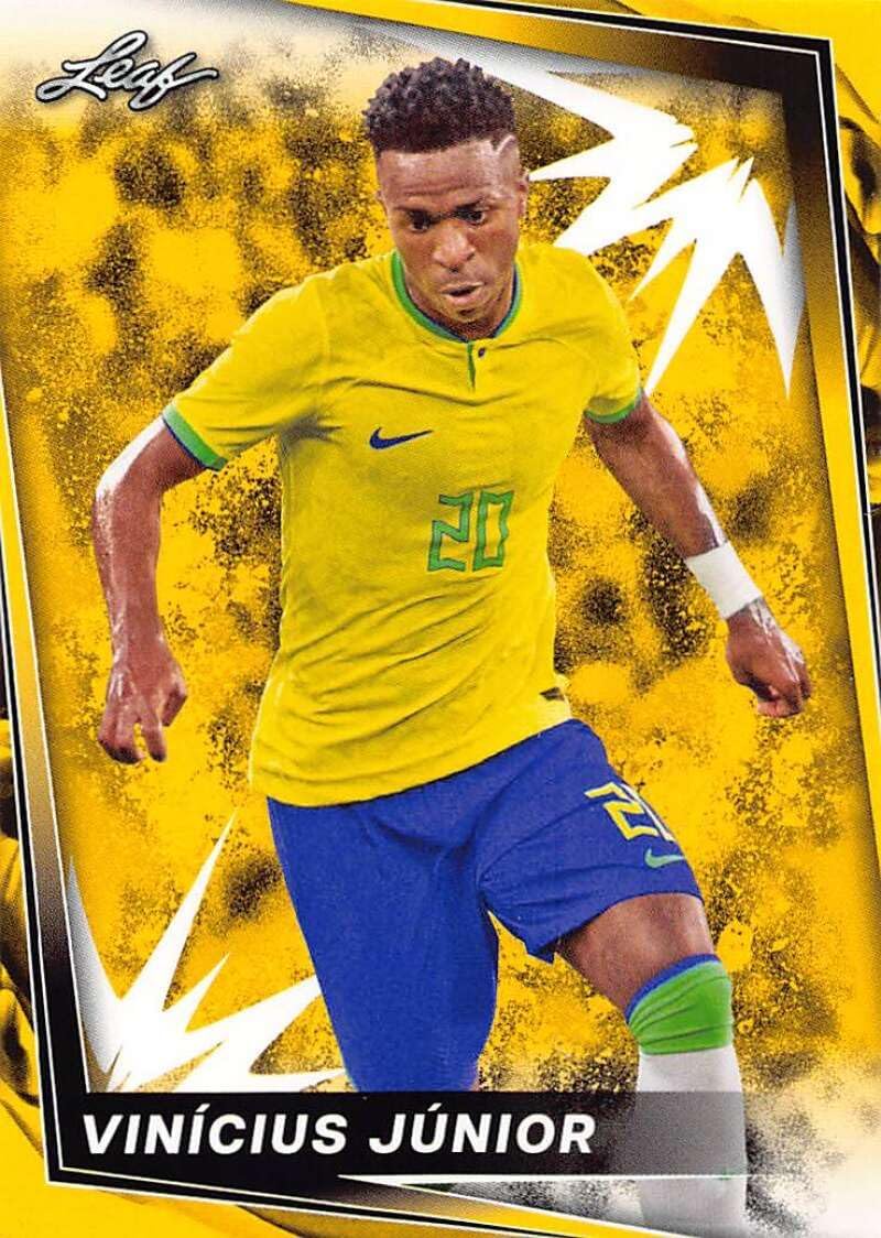 Amazon.com: 2024 Leaf Soccer Yellow #8 Vin?cius Junior Blaster Exclusive Trading Card in Raw (NM ...