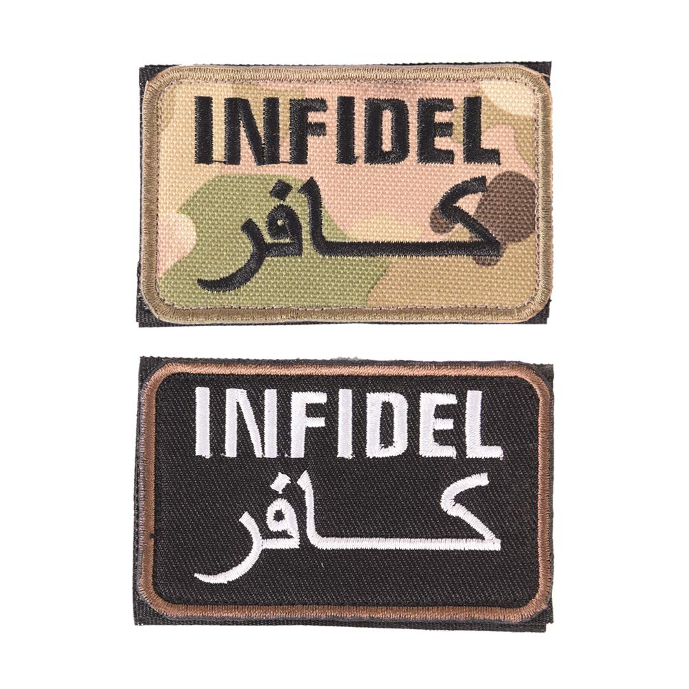 Amazon.com: 2 Pieces Infidel Military Morale Patches Embroidery Patches Tactical Emblem Badges ...
