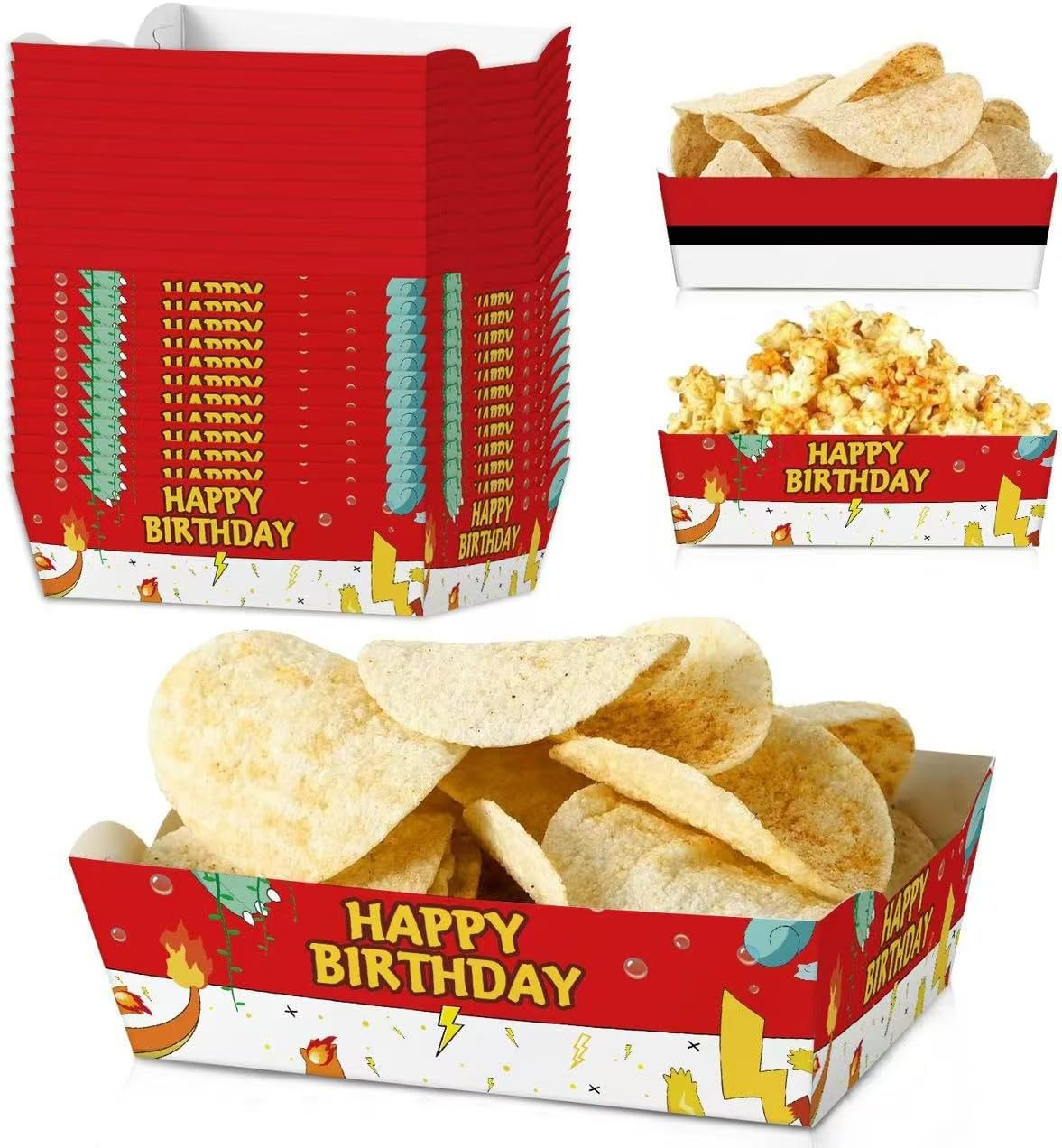 Amazon.com | 24pcs Monster Theme Birthday Party Supplies Food Trays ...