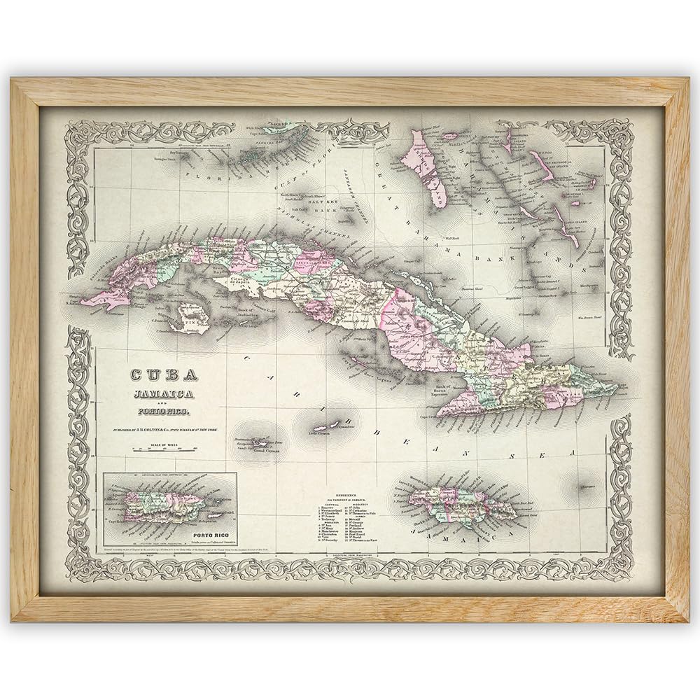 Amazon.com: 1855 Map of Cuba-Vintage Cartography for Antique ...