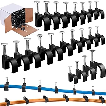 Amazon.com: 400pcs Black Cable Clips 4/6/8/10mm Cable Wire Clips Nail ...