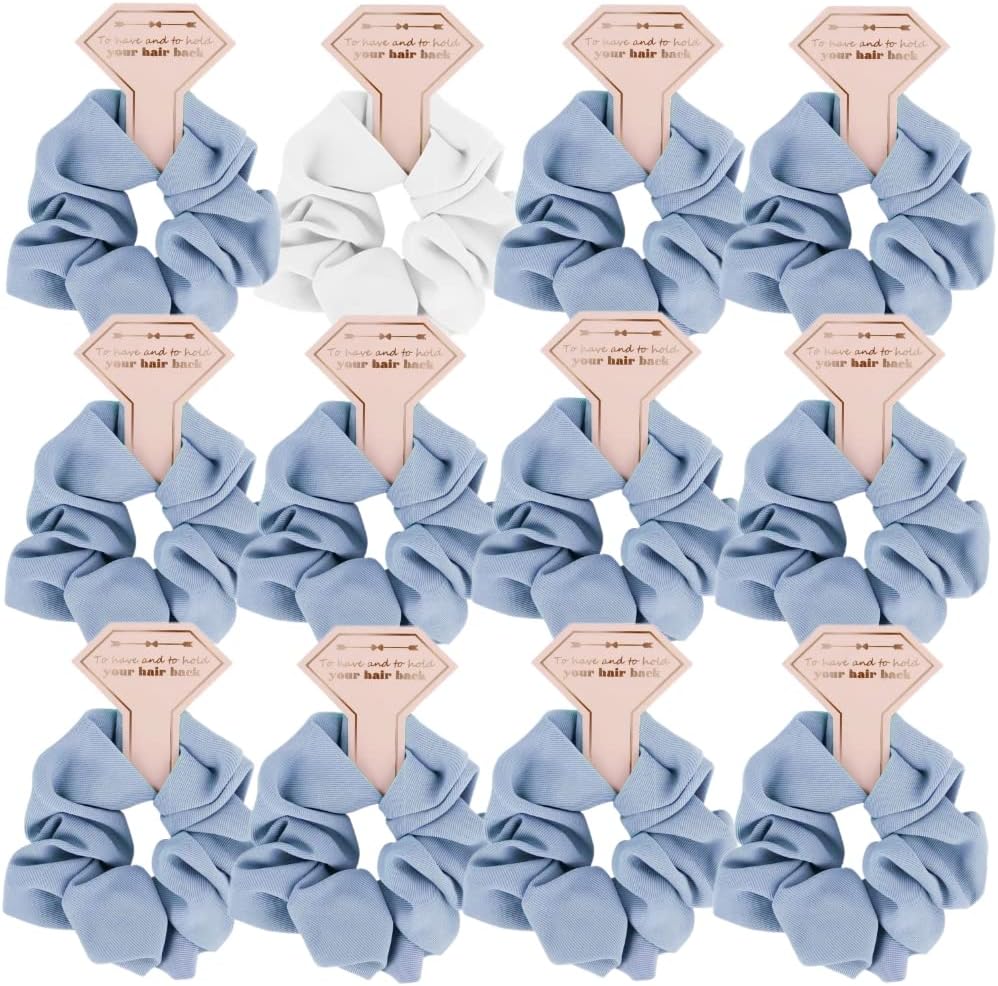 Amazon.com : Clcnsusilk Satin Bridesmaid Scrunchies Bachelorette ...