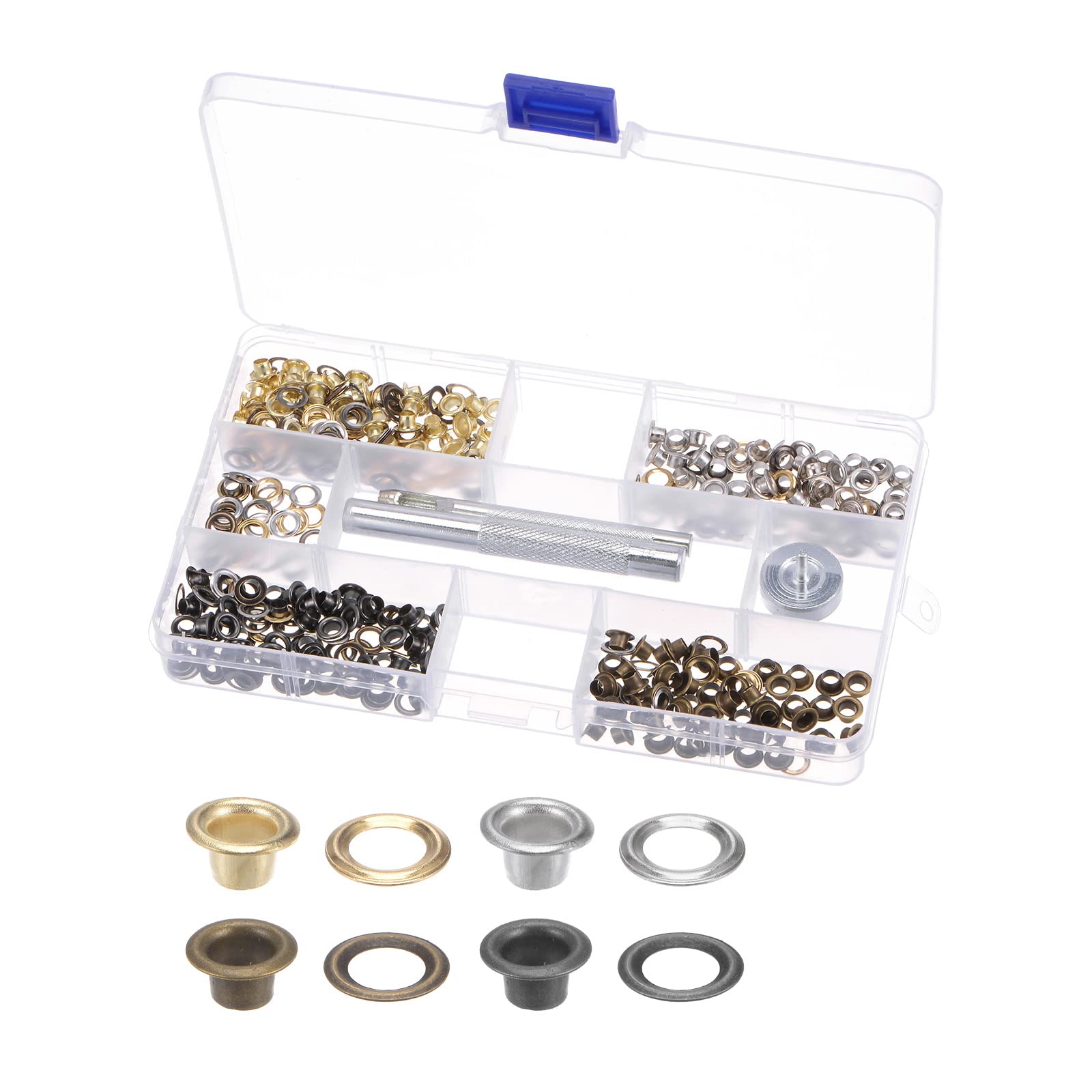 Amazon.com: HARFINGTON 200 Set Grommet Eyelets Grommet Tool Kit Multi ...