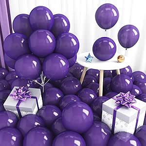 Amazon.com: Jobkoo Dark Purple Balloons 12 Inch, 60 Pcs Royal Matte Deep Purple Balloon for Arch ...