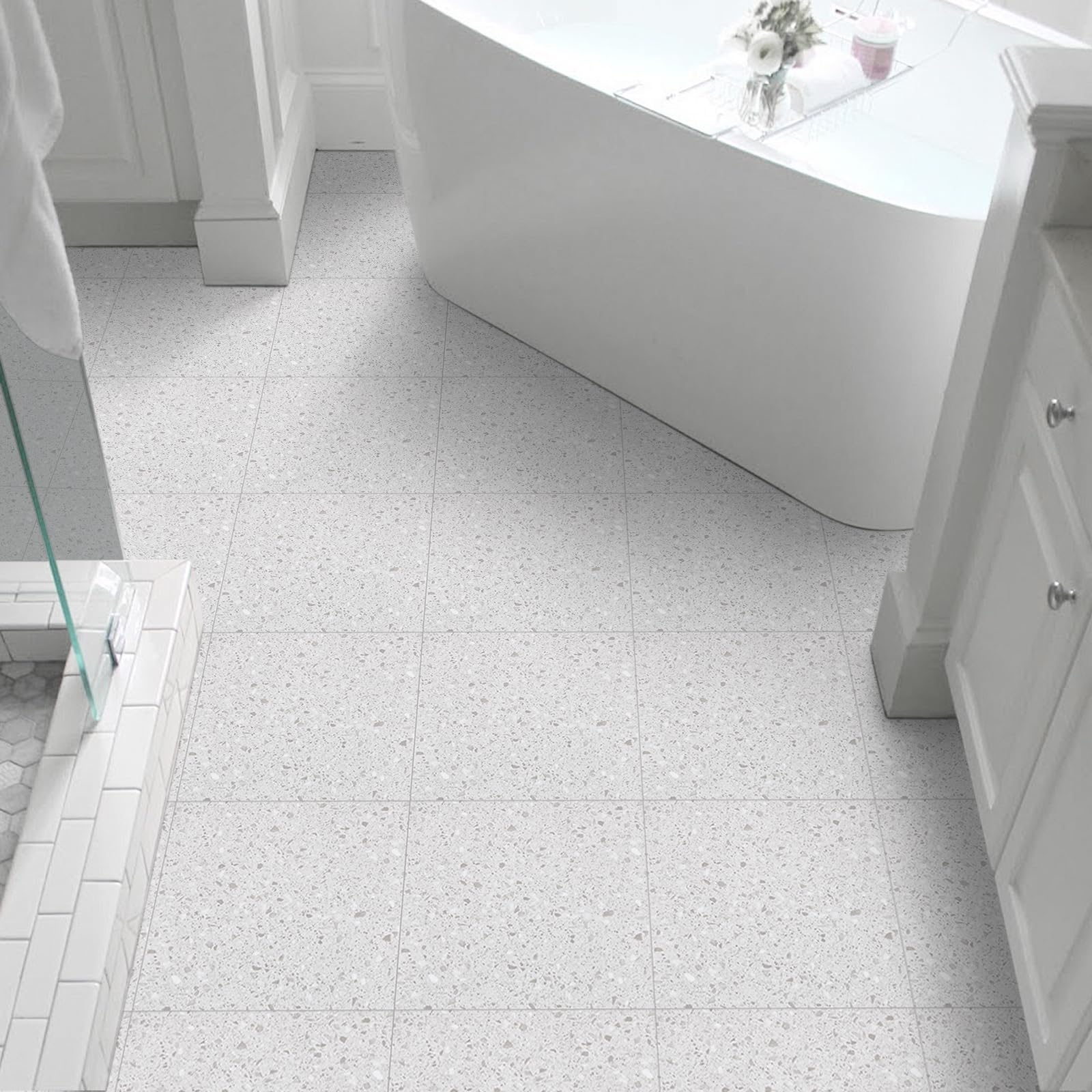Glitter Floor Tiles Quartz Shimmer Blanco White Sparkling Quartz Tile