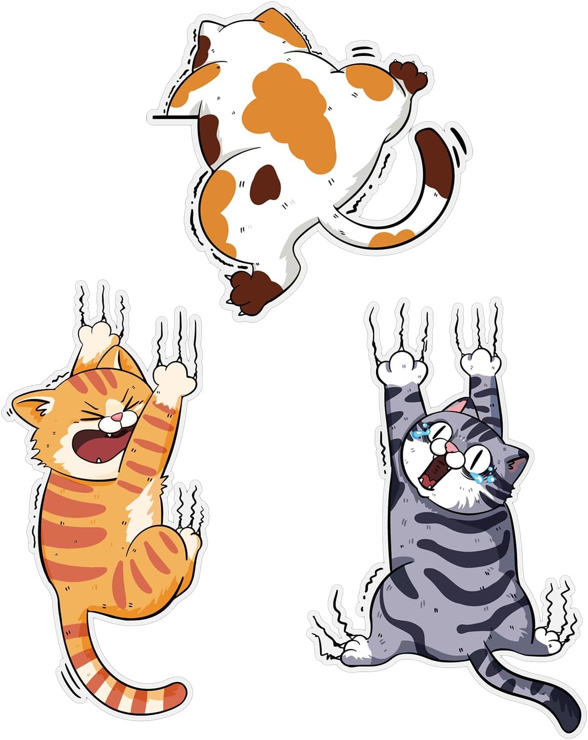 Amazon.com - 3pcs Cat Car Stickers, Cute Cats Scratch Cover Funny ...