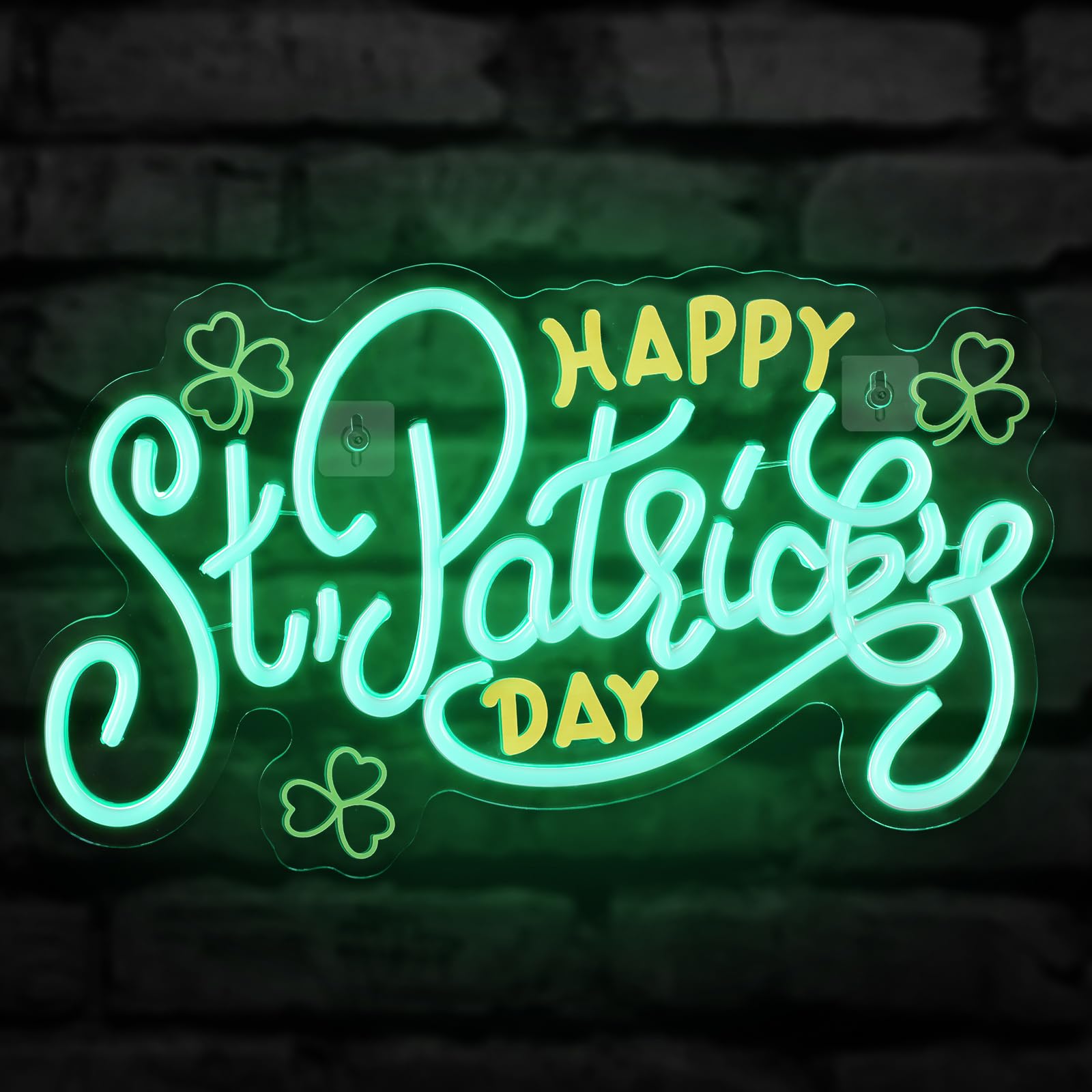 Huquary St. Patrick's Day Neon Sign Lighted Wall Art Decoration LED ...
