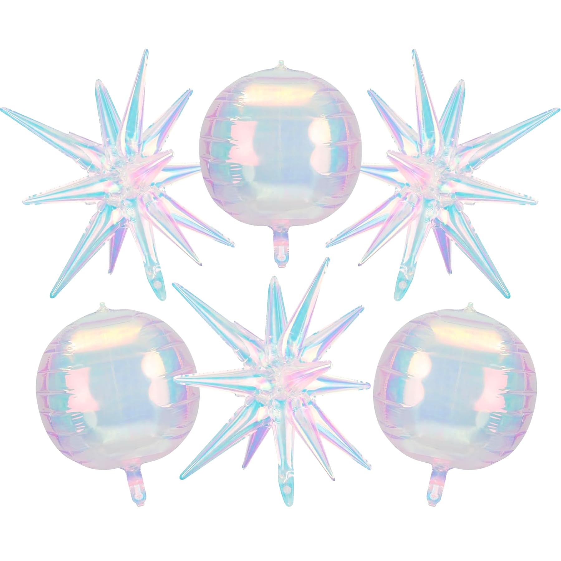 Amazon.com: 6Pcs 4D Iridescent Sphere Balloons 22 Inch Holographic ...