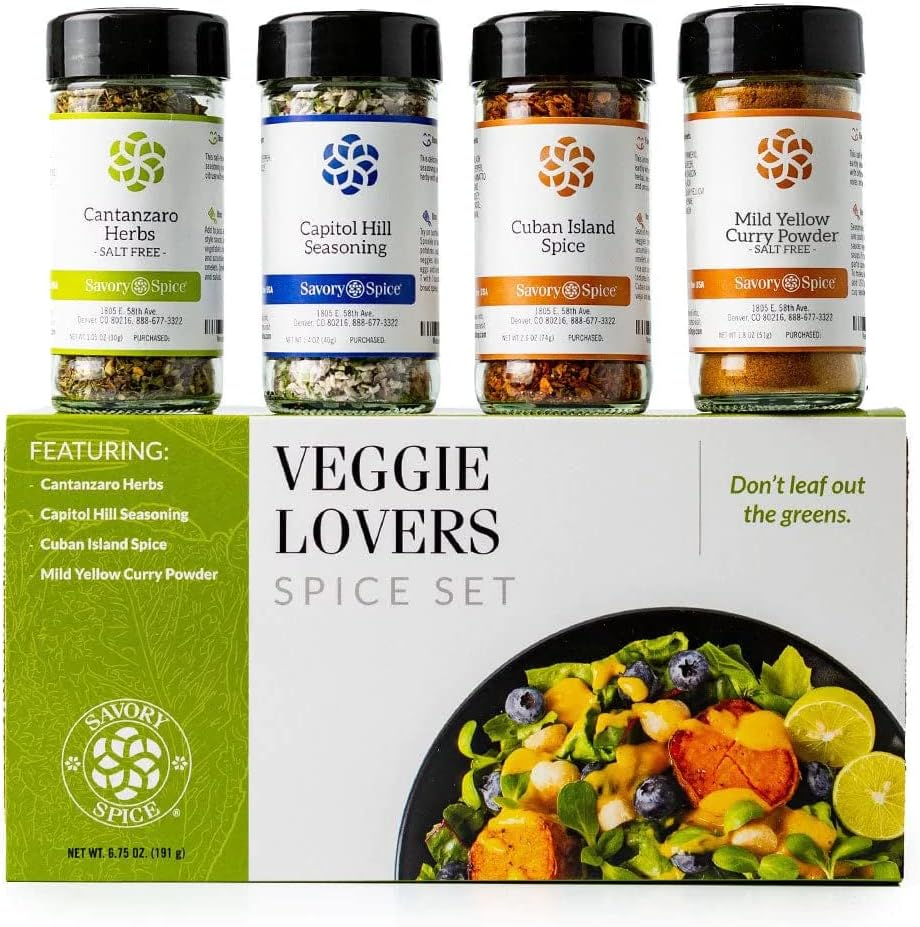 Amazon.com : Savory Spice Veggie Lovers Spice Set - 4-Jar Gift Set of ...