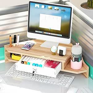 Amazon.com: YANBI Corner Monitor Stand Laptop Riser for Desk with ...