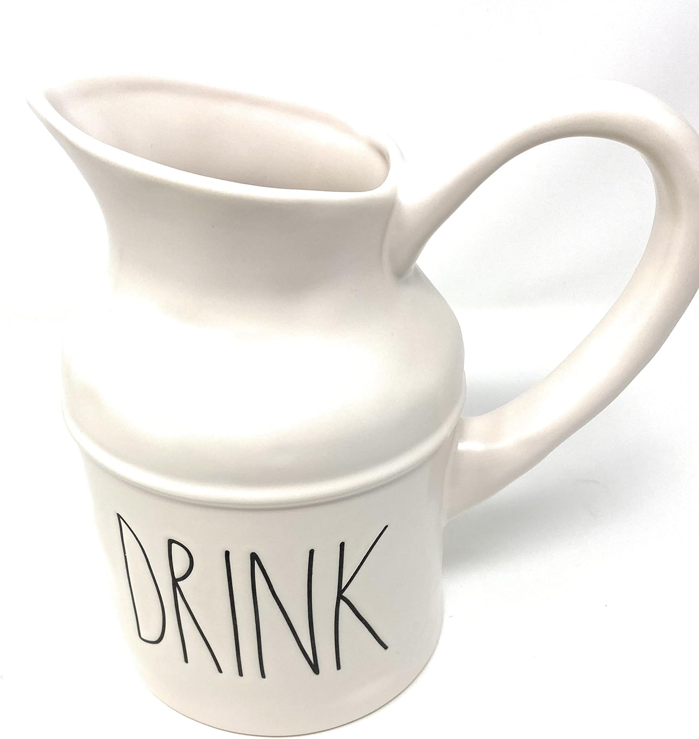 Amazon.com: Rae Dunn DRINK Large White Ceramic Pitcher Beverage Serve ...