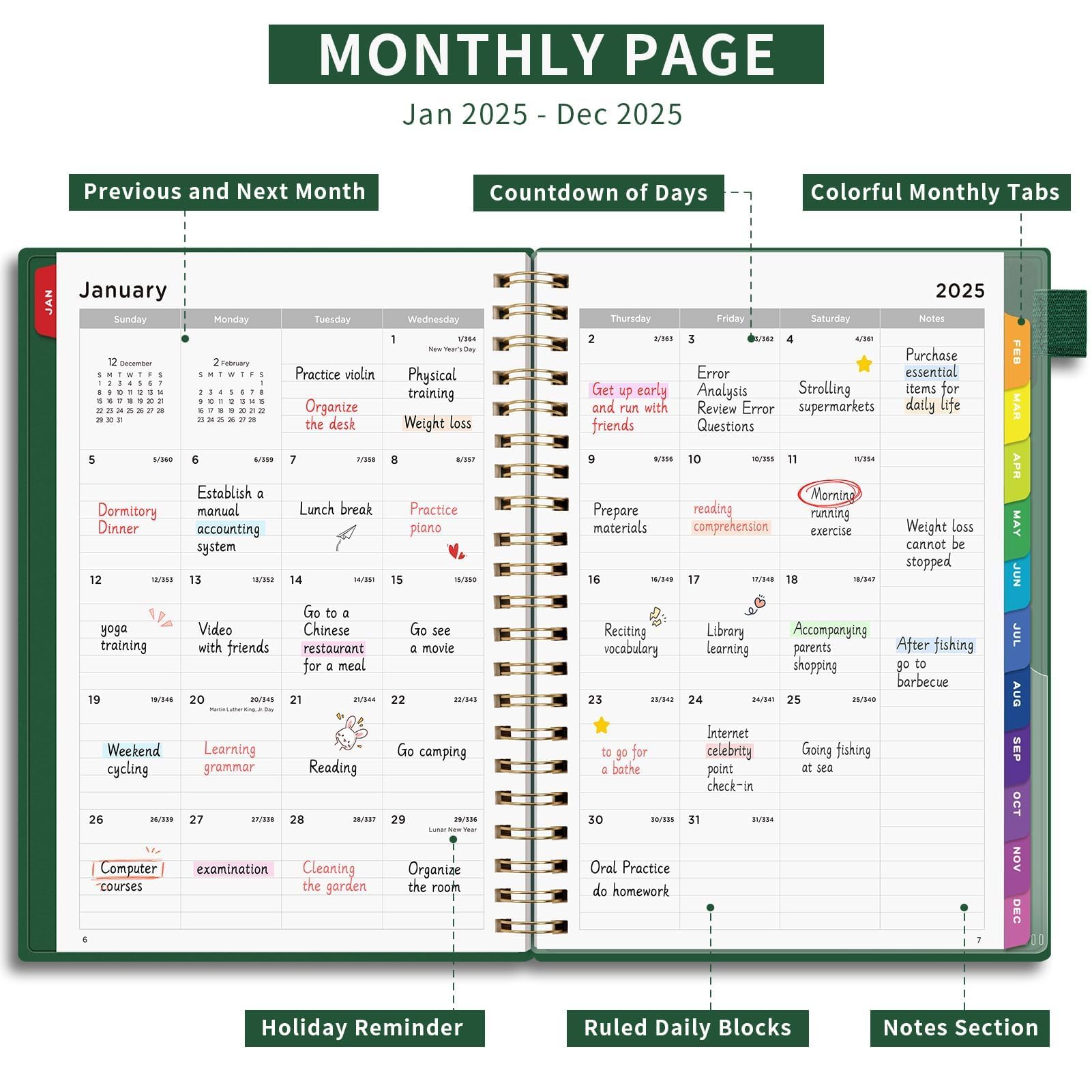 Snapklik.com : EMSHOI 2025 Planner Hourly Daily Weekly And Monthly, A4 ...