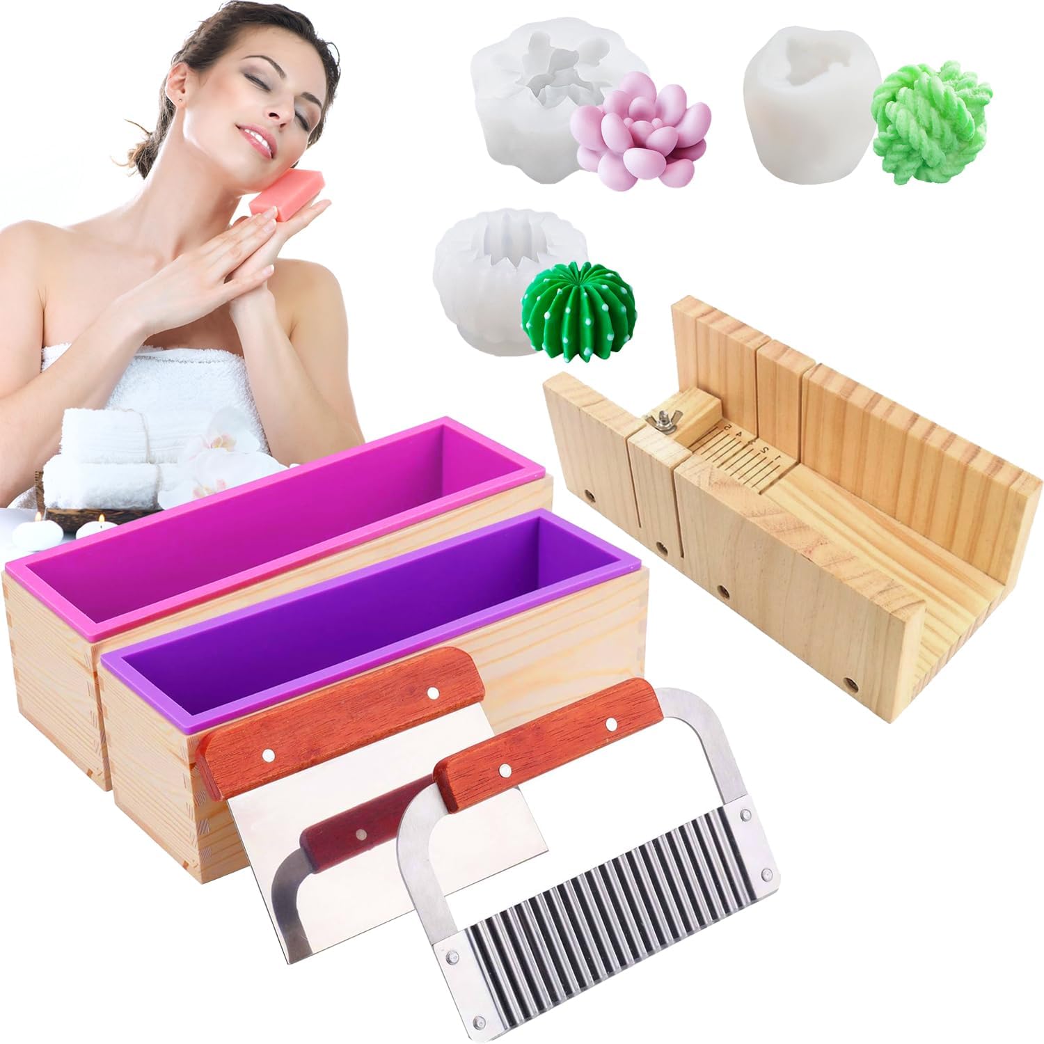 Amazon.com: VEVOR Soap Making Kit, Bamboo Cutting Box and Inner Box ...