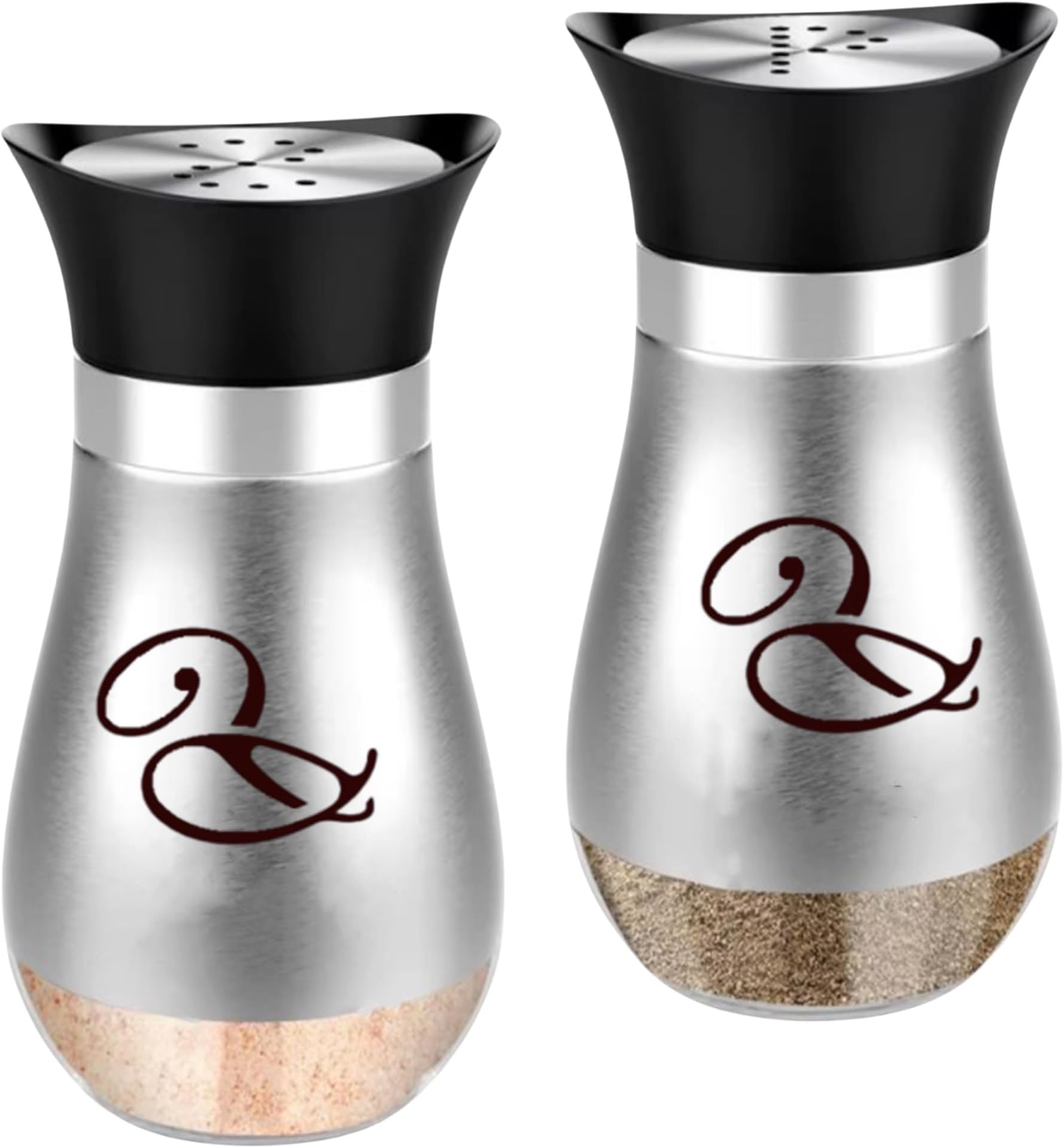 Amazon.com: Salt and Pepper Shakers Set - Elegant Stainless Steel with ...