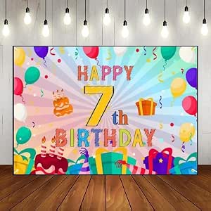 Amazon.com : Happy 7th Birthday Golden Born Photography Props ...
