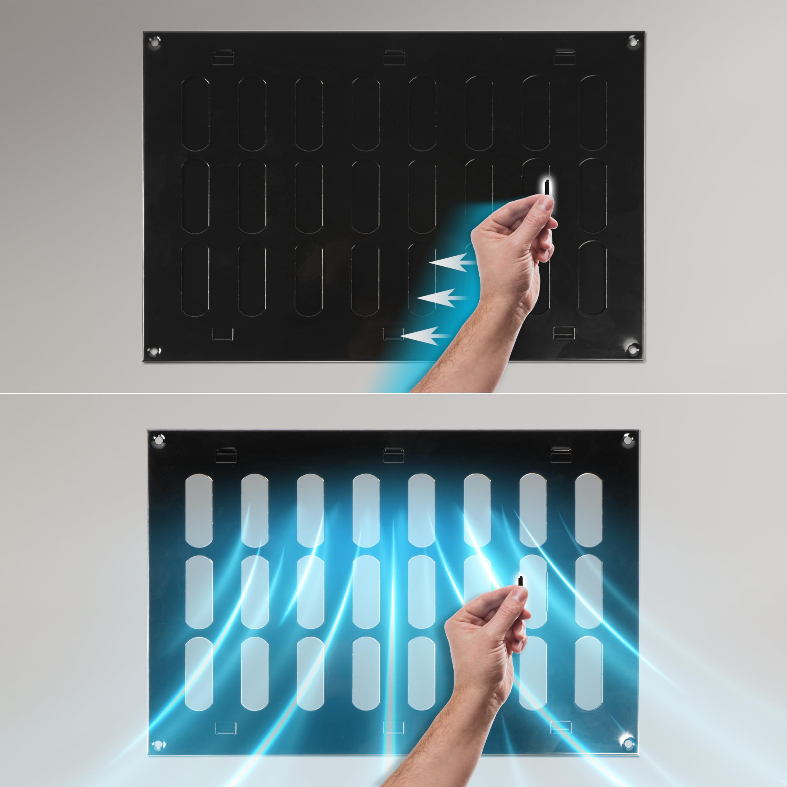 Repa Market 12″ x 6″ Inch (Outer Dimensions) Black Adjustable Air Wall ...