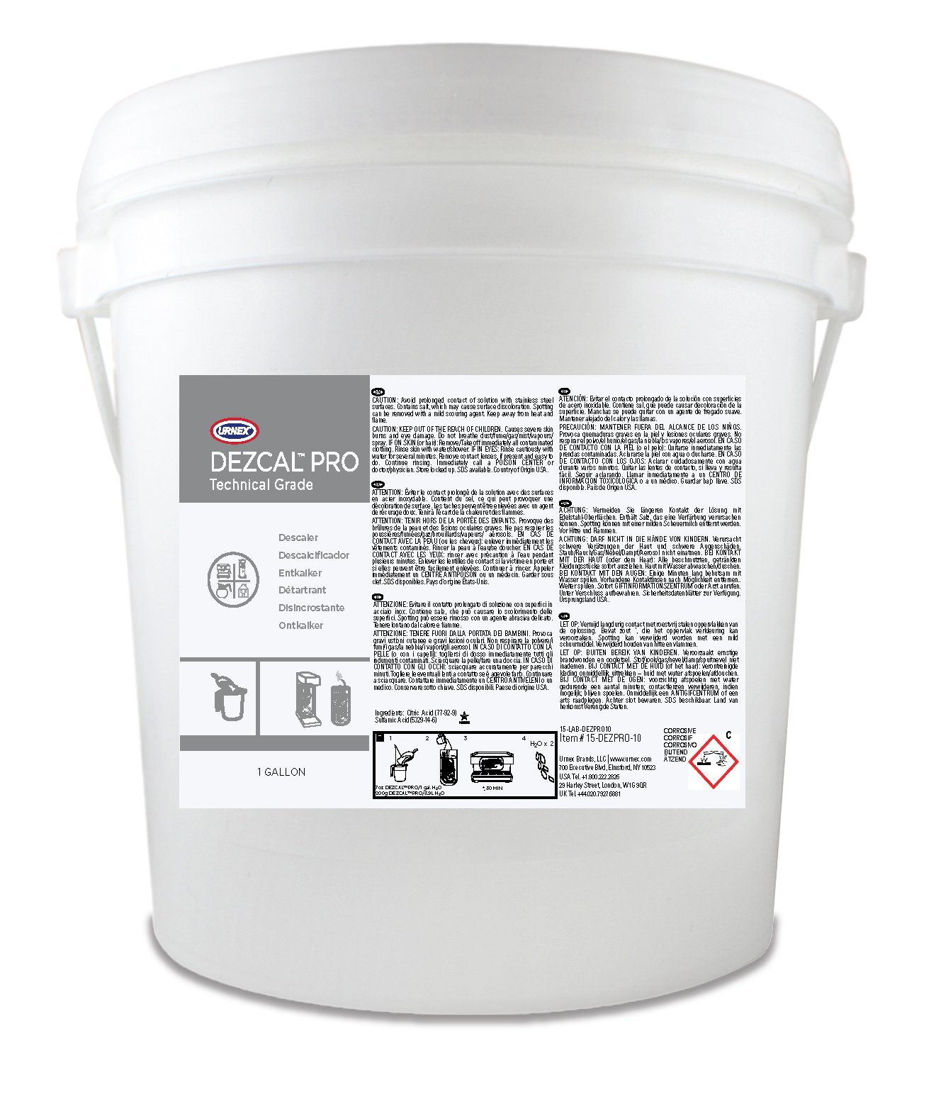 Buy Dezcal Pro Technical Grade Descaler (1 x 10 lb Pail) Online at ...