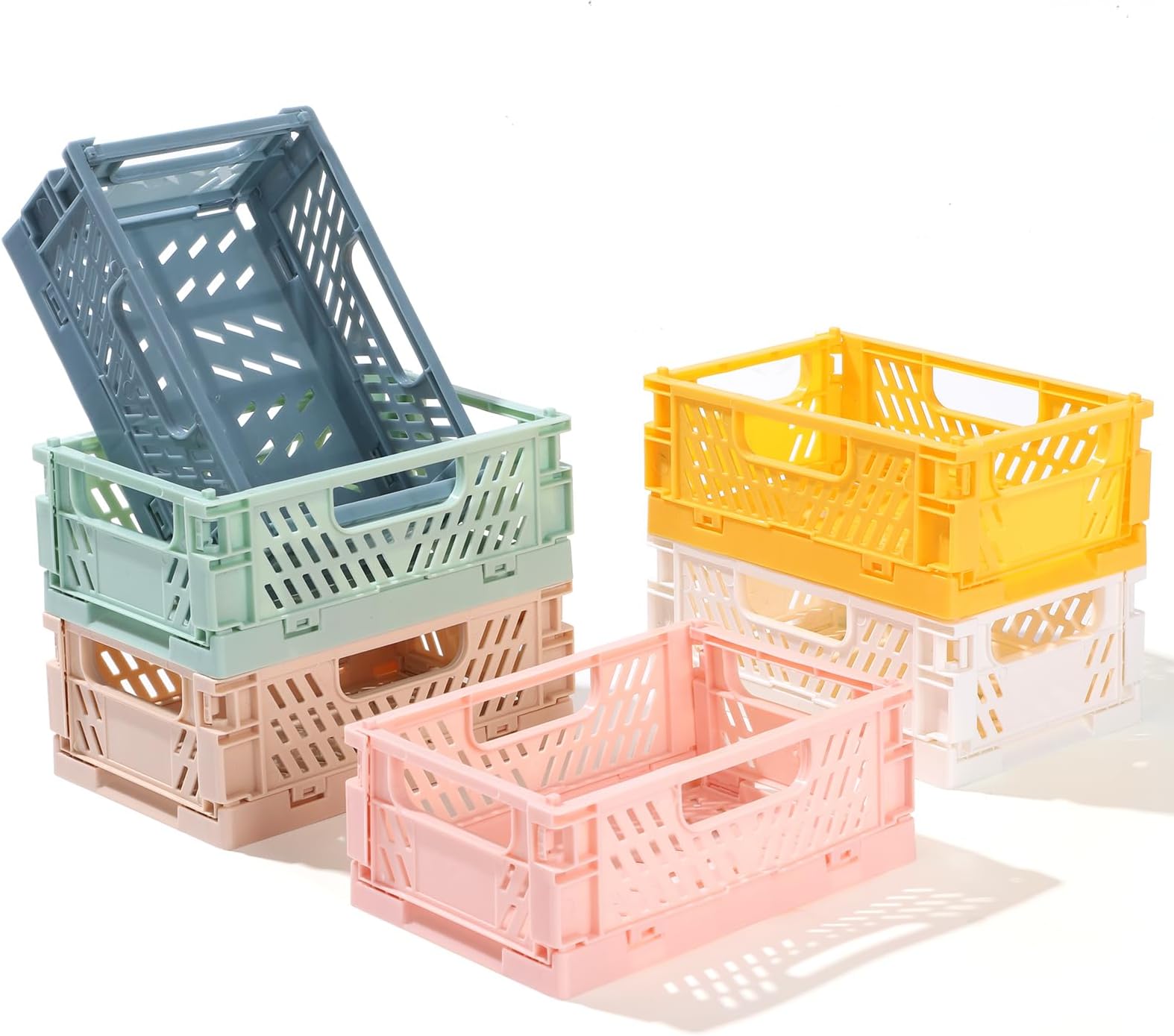 HOLEMZ Paniers Pliants en Plastique Petit Caisse Rangement Stable Bac ...