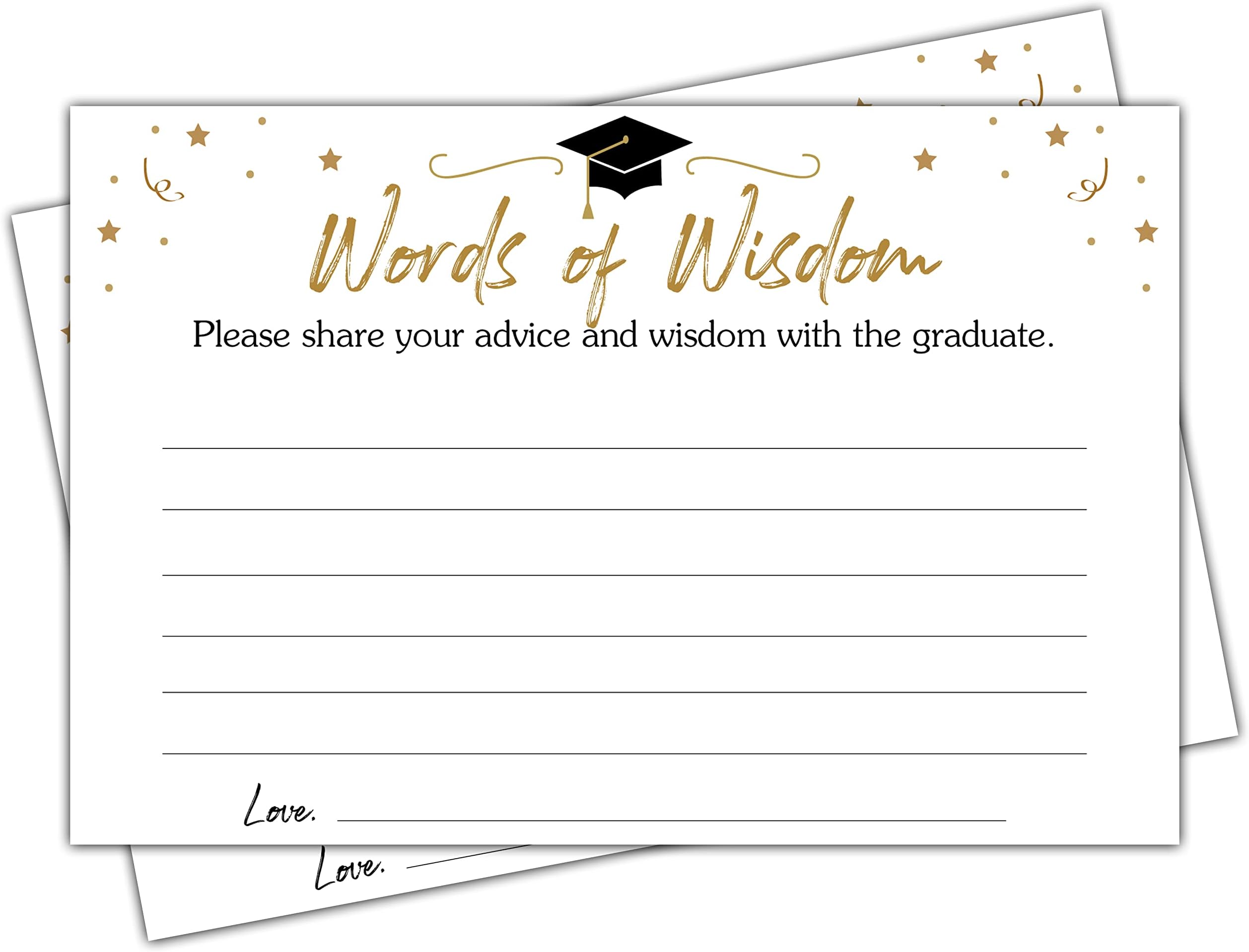 Amazon.com : 25 Graduation Advice Cards, Grad Words of Wishes Card ...