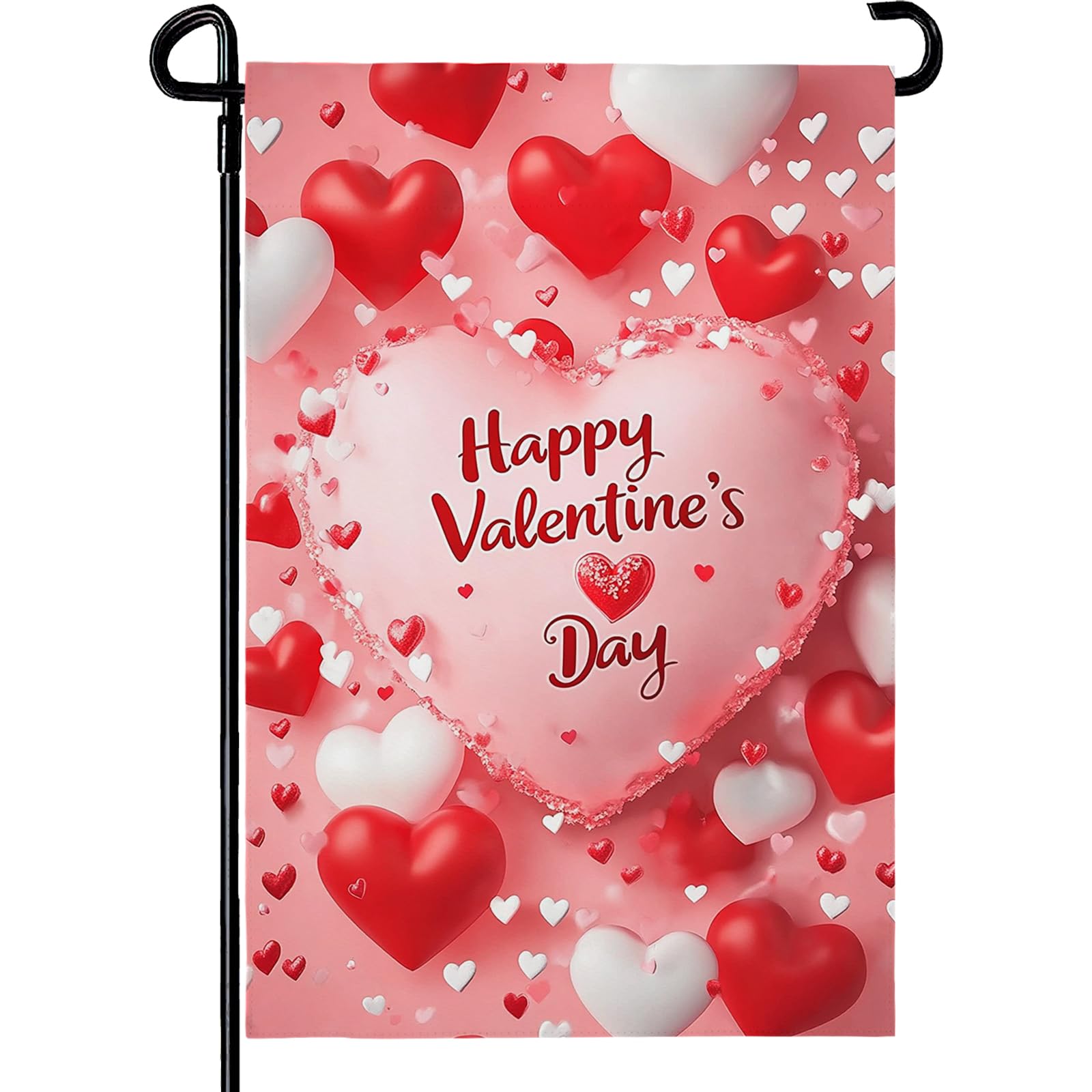 Amazon.com : Cryfox Happy Valentine's Day Garden Flags 12 x 18 Inch Red ...