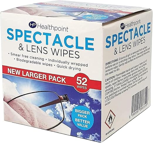 Healthpoint Glasses Wipes - 312 Individually Wrapped Lens Wipes - Also ...