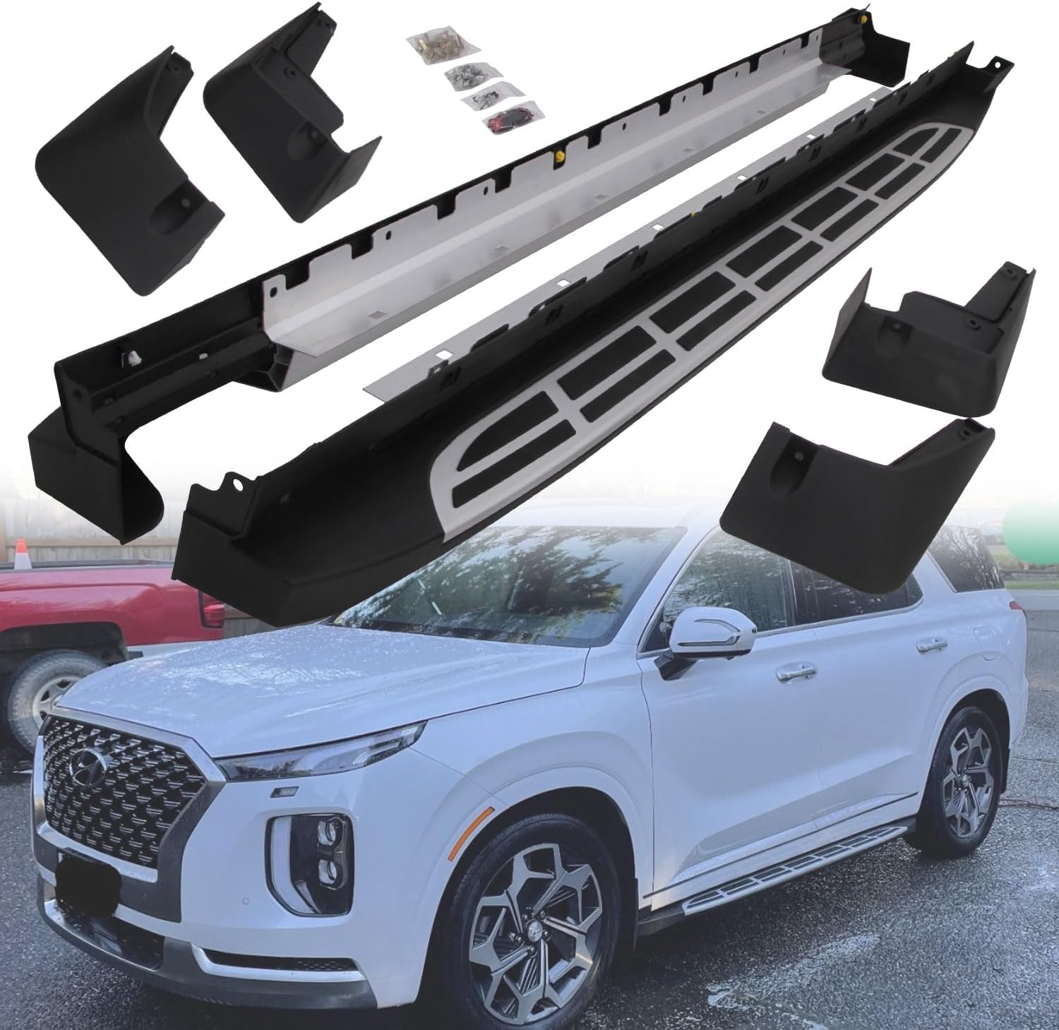 Amazon.com: SNIXWOO 500 LBS Running Boards Fit for Hyundai Santa Fe ...