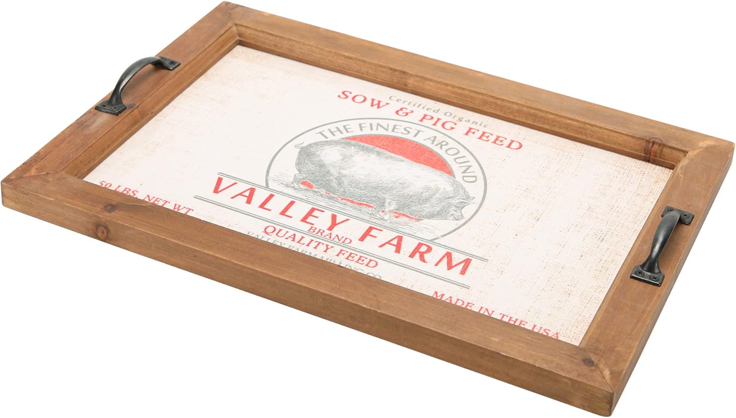 Amazon.com: NIKKY HOME Farmhouse Serving Tray, Valley Farm Rustic ...
