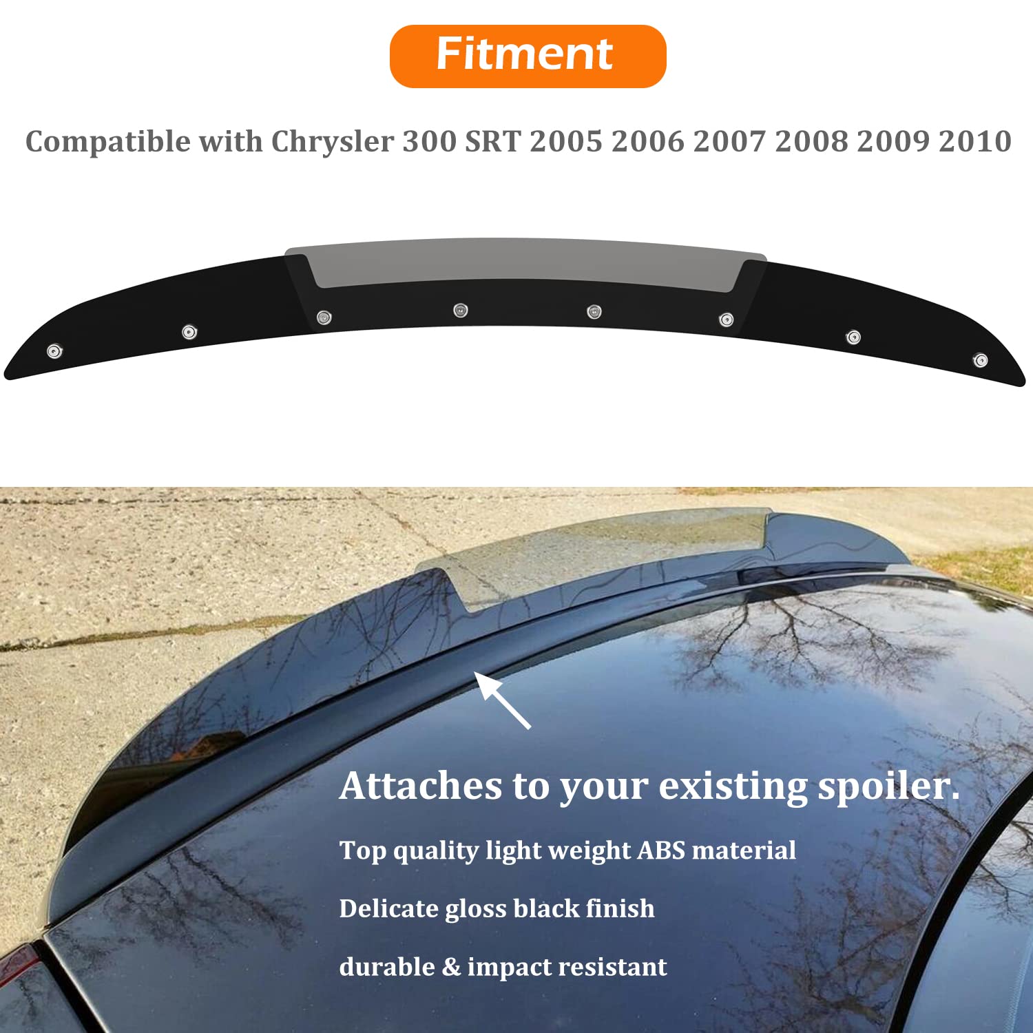 Snapklik.com : Bonbo Rear WickerBill Spoiler For Chrysler 300 SRT 2005-2010