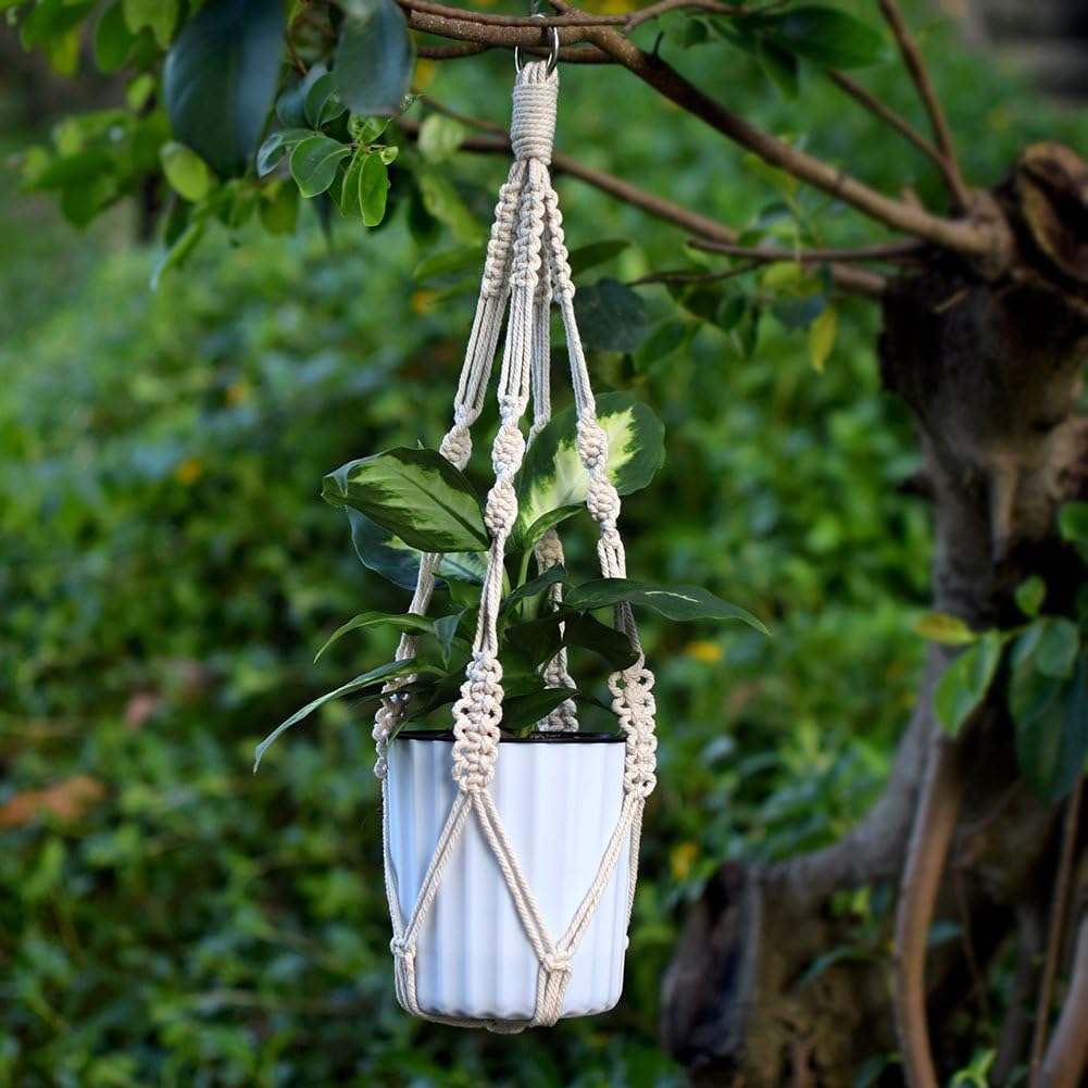 Amazon.com: Mkono Macrame Plant Hangers Simple Design Indoor Hanging ...