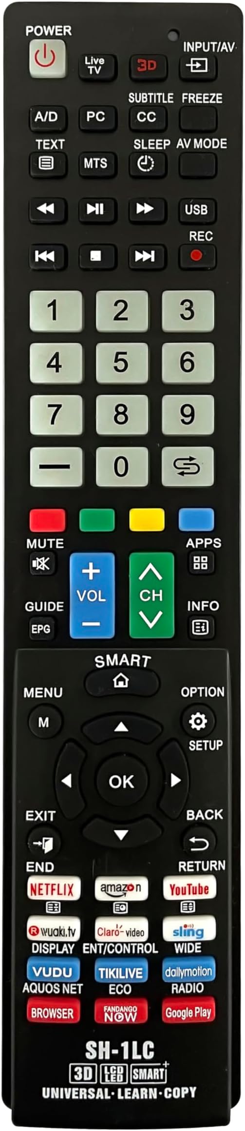 Amazon.com: RIVIERA Universal Remote for Most Sharp TV w. Big Buttons ...