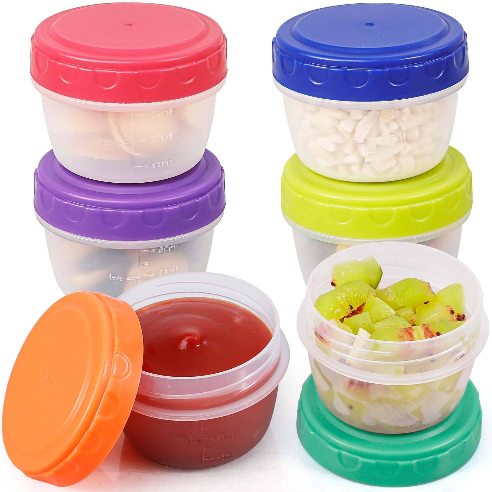 Amazon.com: Condiment Containers with Screw Lids (4-Piece) - Reusable ...