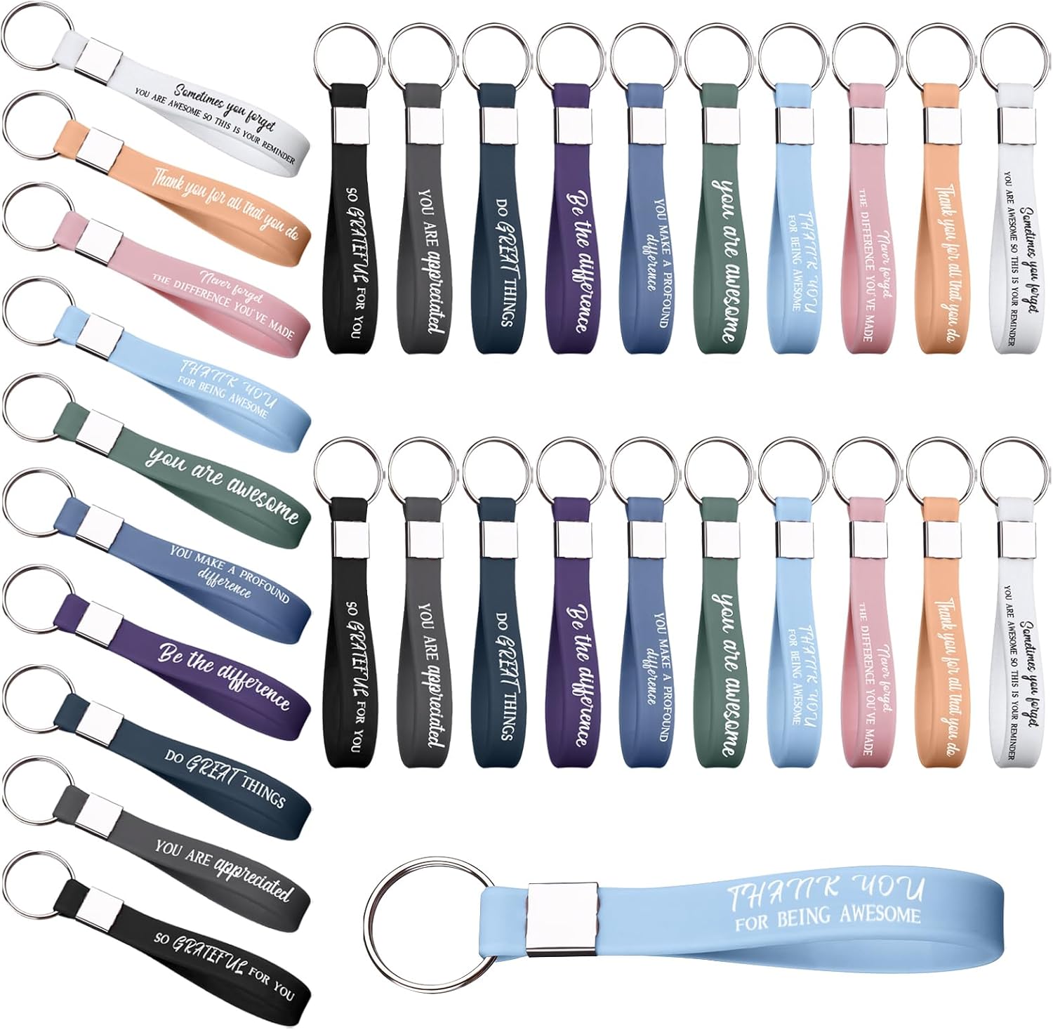 30 Pcs Thank You Gifts Inspirational Keychains Bulk Motivational ...